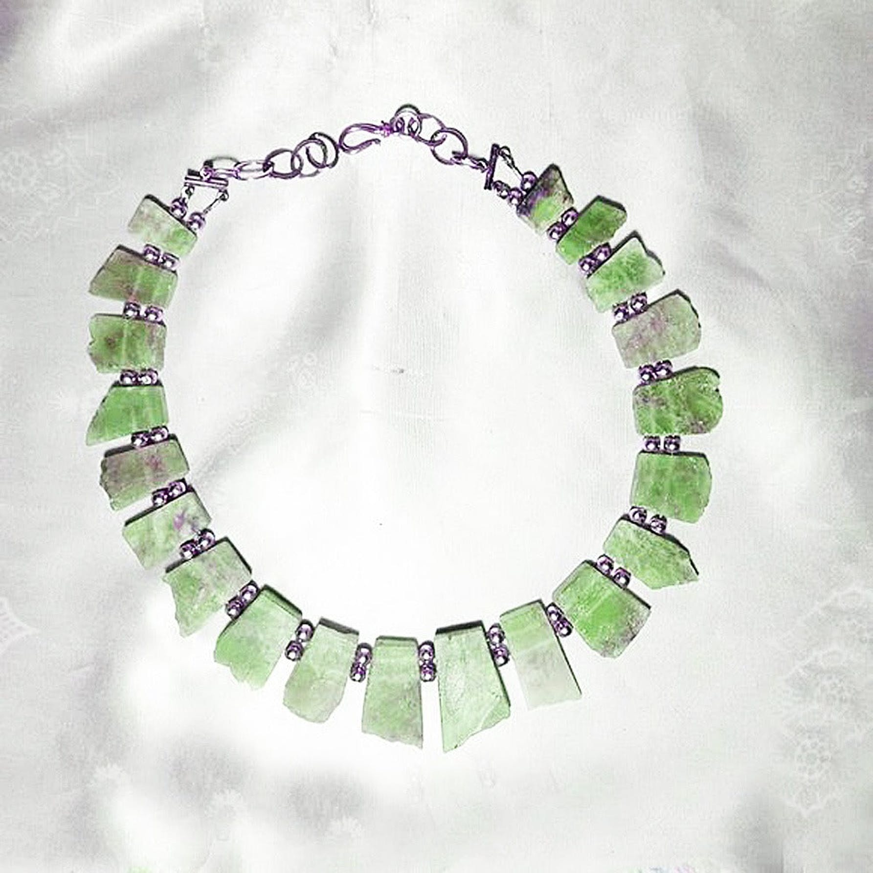 Vintage 90s Genuine Jade Necklace Rough Cut Jade Chunks | Shop THRILLING
