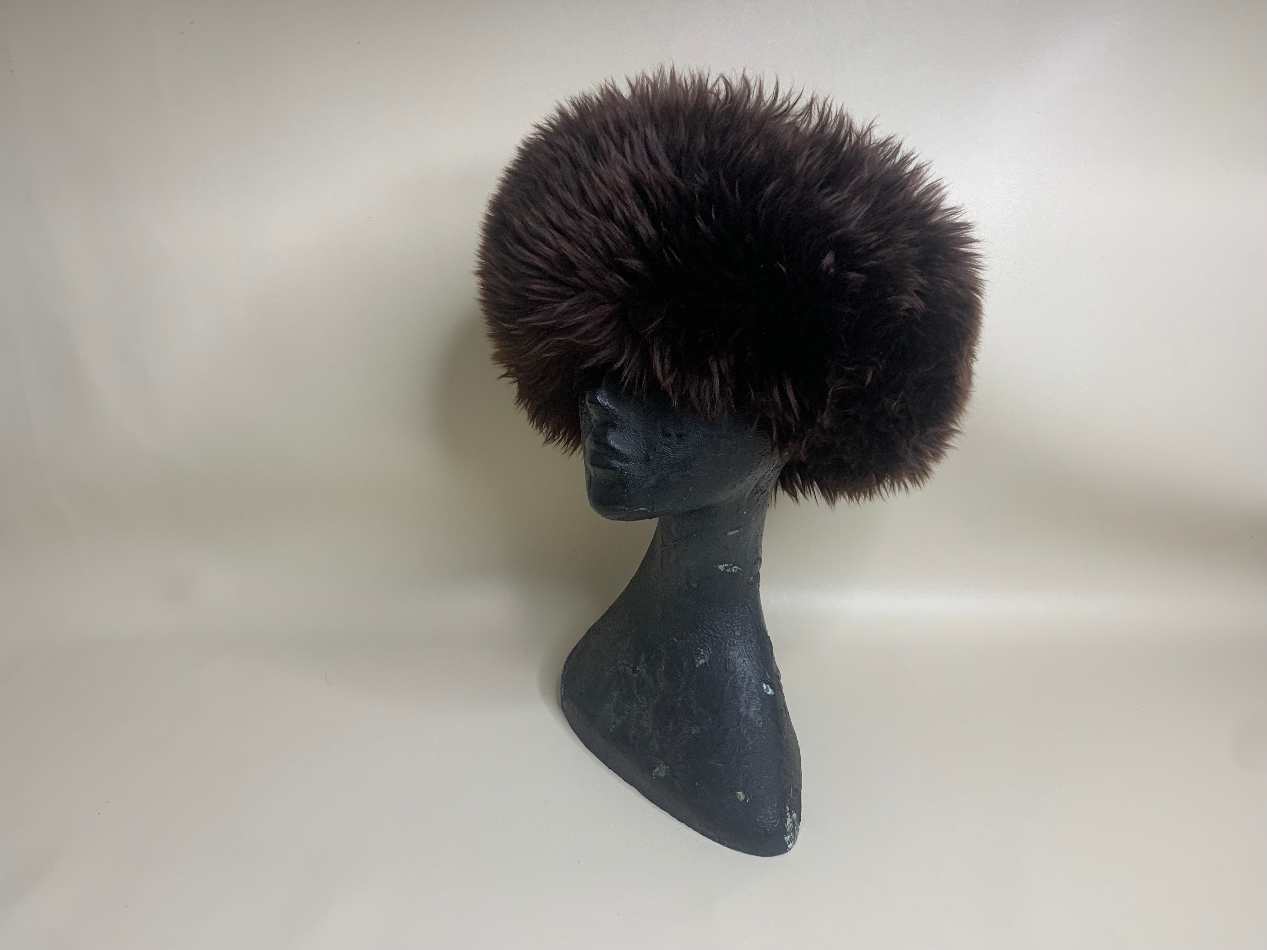 Vintage Brown Dyed Italian Lamb Sheepskin Shearling Hat | Shop THRILLING