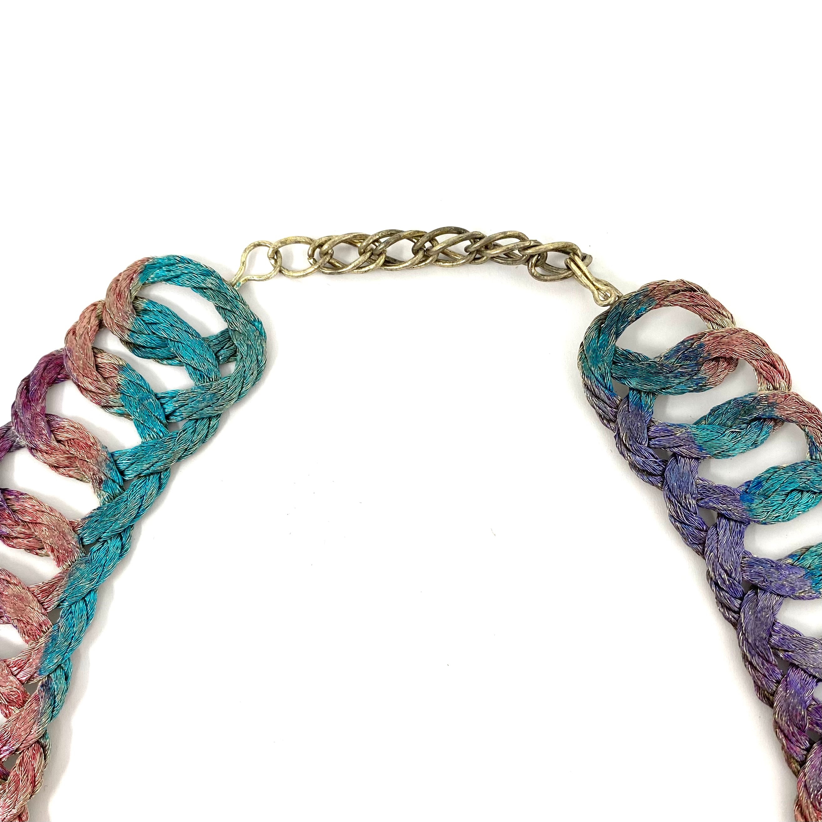 Vintage 80s Mesh Metal Woven Collar Necklace | Shop THRILLING