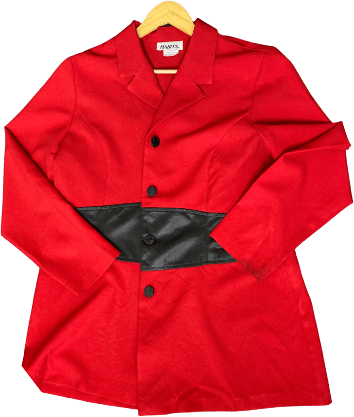 Vintage 80's Red Button Up Coat with Faux Leather Waist | Shop THRILLING