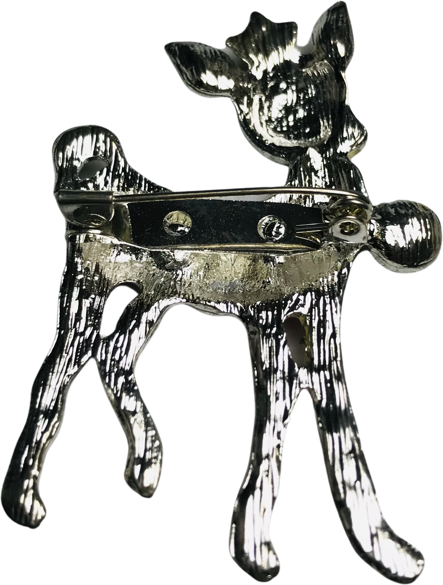 Vintage Red And Green Rhinestone Enamel Reindeer Pin | Shop THRILLING