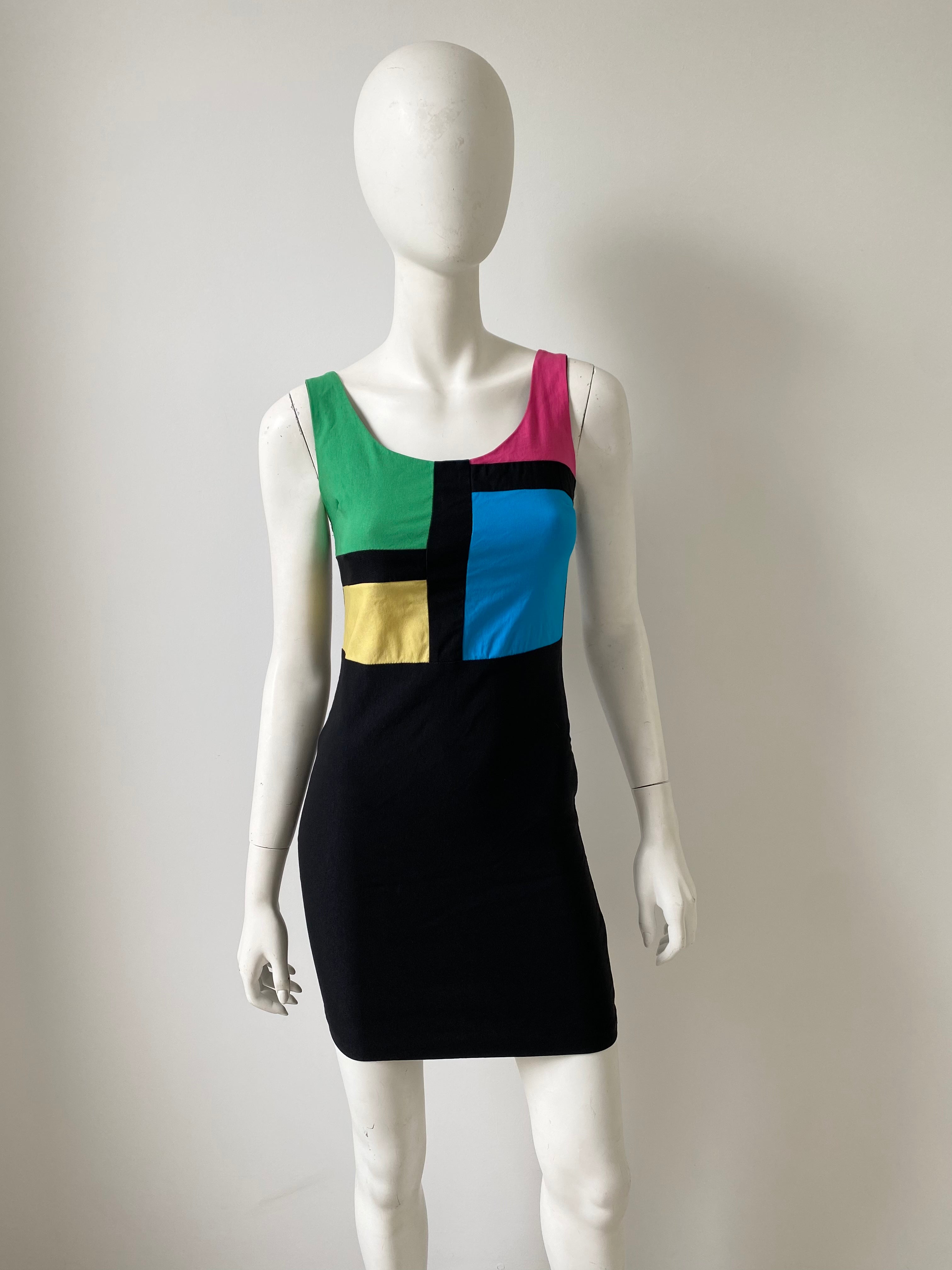 Vintage 90s Colorblock Mini Bodycon Dress By Love Culture | Shop THRILLING