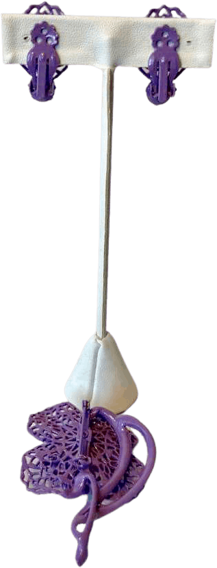 Vintage Purple Pin and Earrings Set | Shop THRILLING