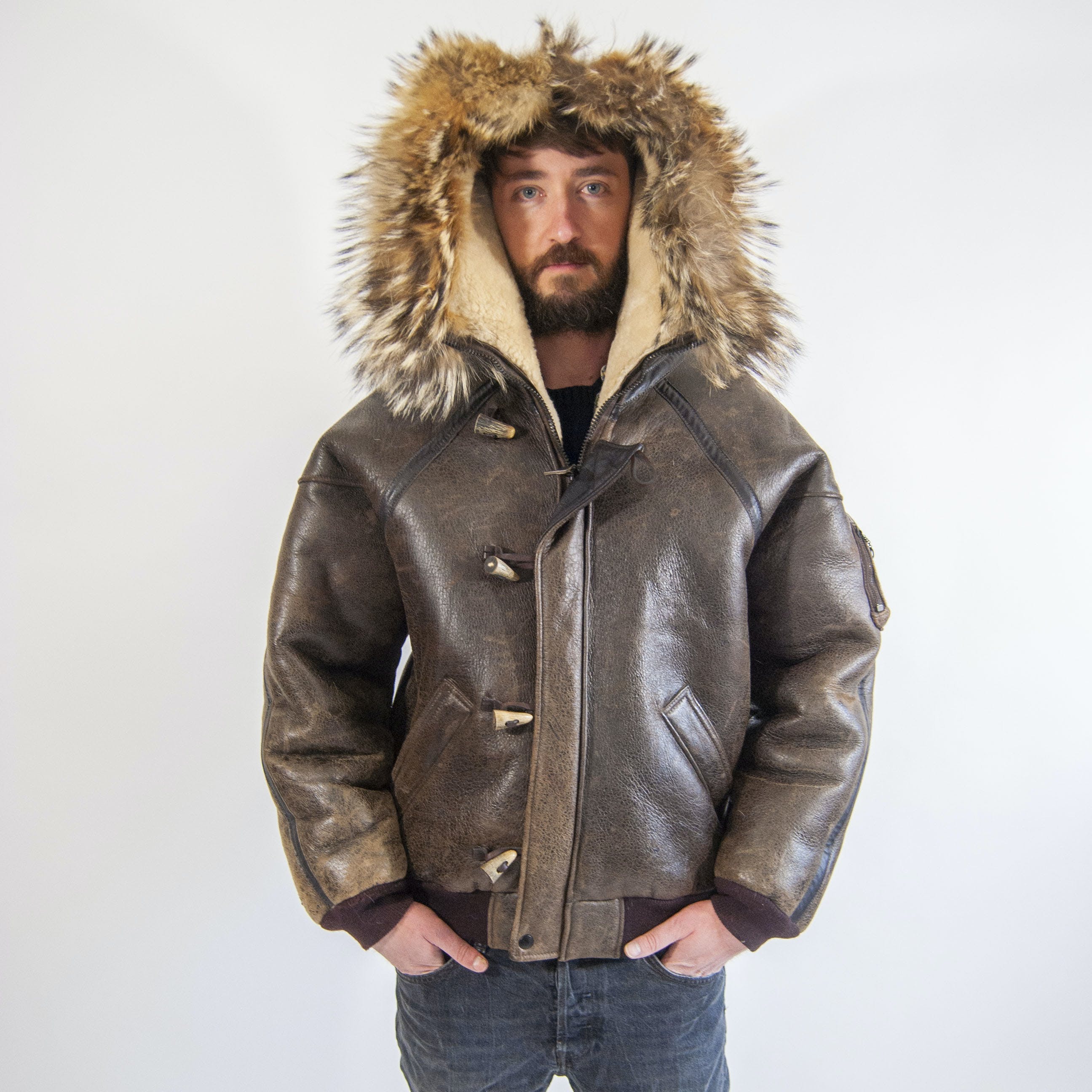 Vintage 80's Thick Shearling Pilot Coat by Golden Bear | Shop THRILLING