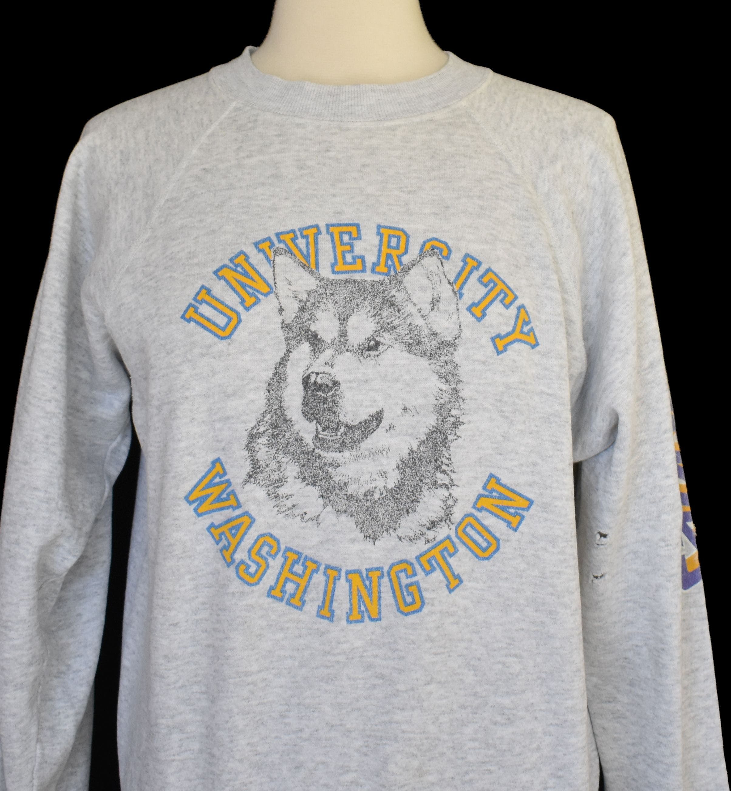 Vintage 80's University of Washington Raglan Sweatshirt by Ultra Sweats ...