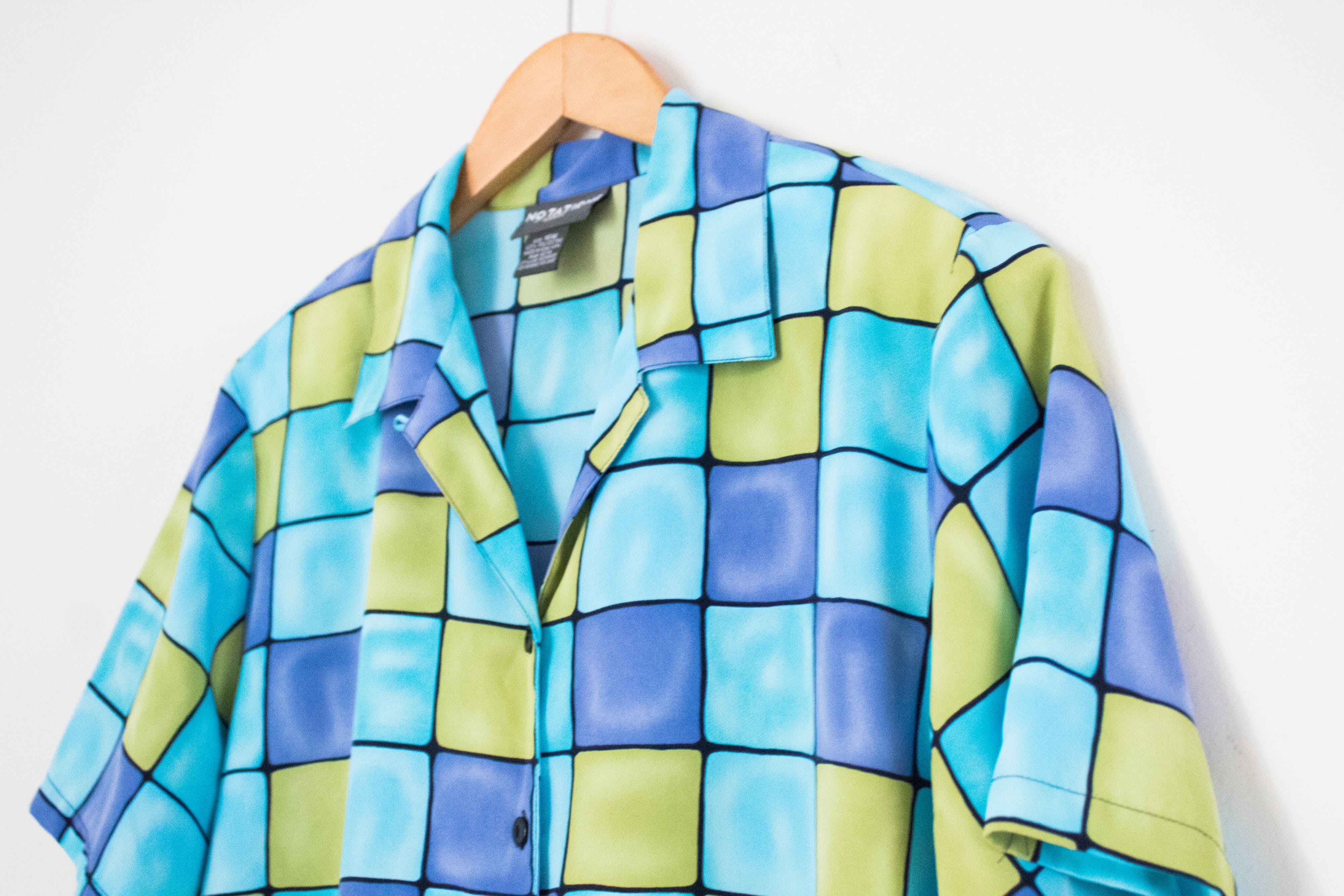 Vintage 80’s/90’s Checkered Colorblock Blouse by Notations Clothing Co ...