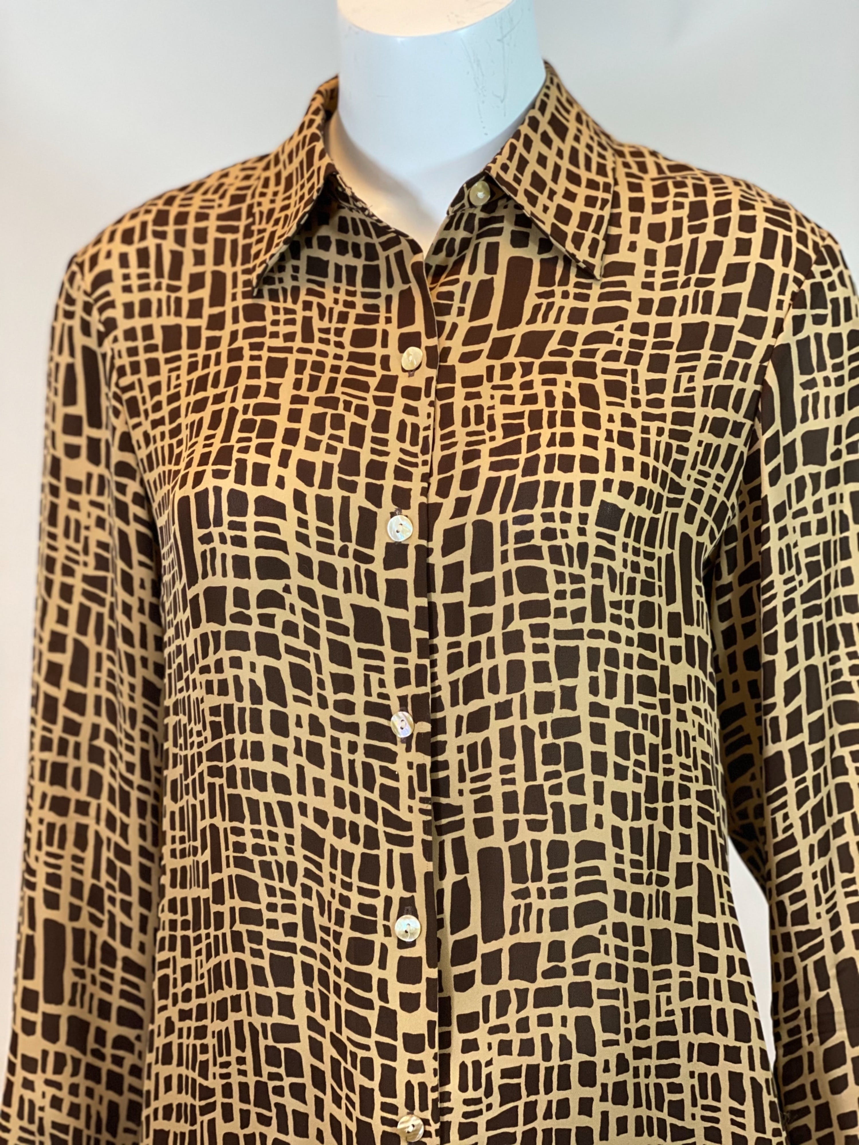 Vintage Giraffe Print Silk Blouse by Rena Rowan | Shop THRILLING