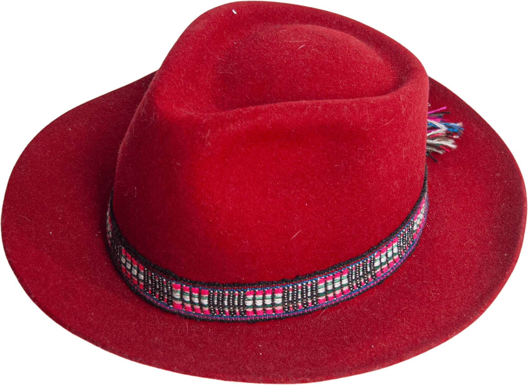 Vintage 90's Red Fedora with Embroidered Wrap | Shop THRILLING