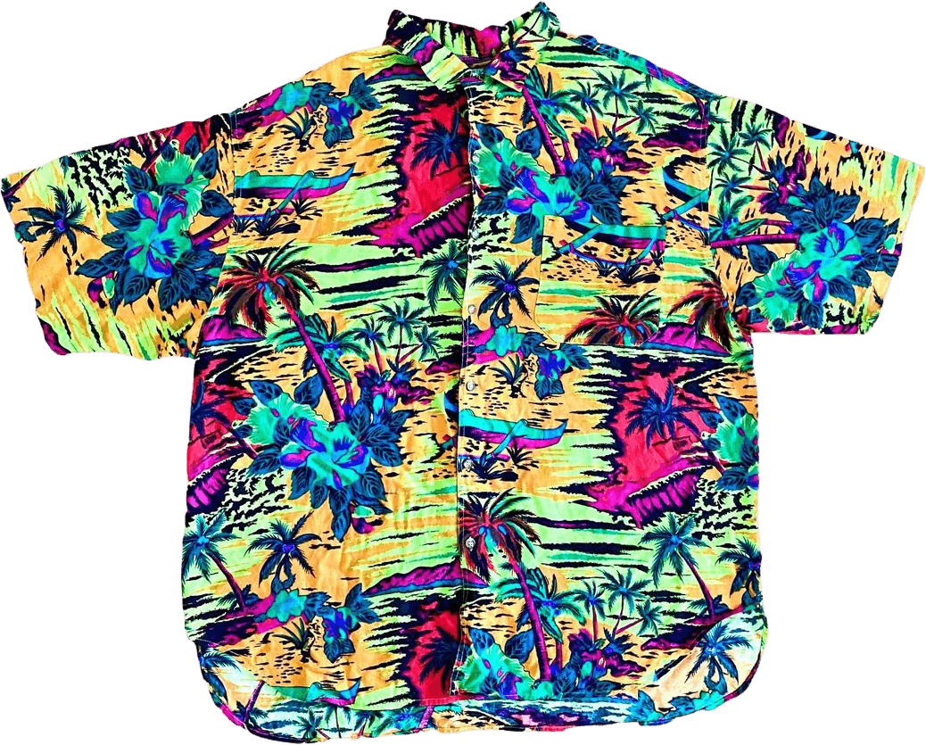 Vintage 90's Neon Hawaiian Button Up by Union Bay | Shop THRILLING