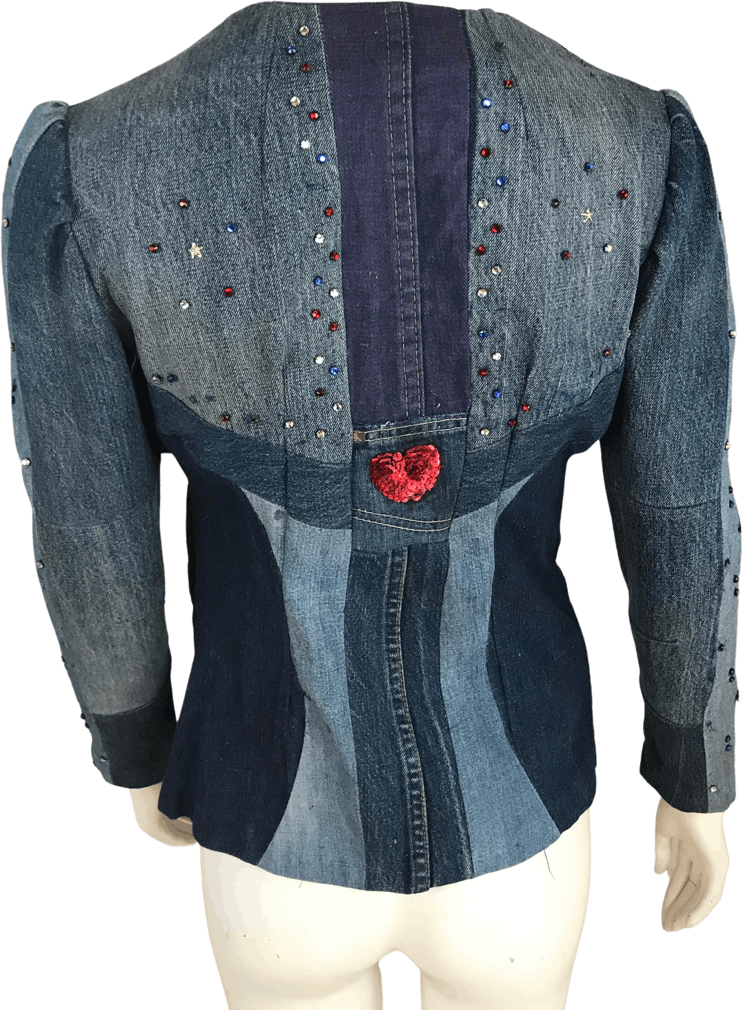 Vintage 90's Artistic Patchwork Denim Blazer by Handmade | Shop THRILLING