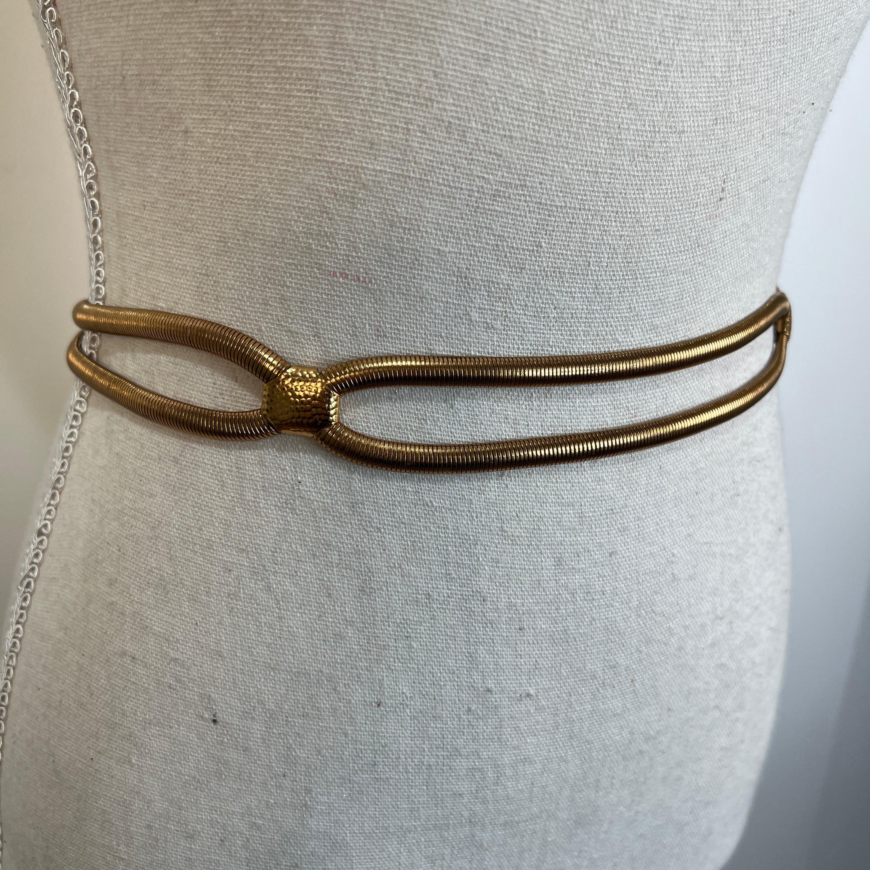 Vintage 80s Gold Snake Chain Stretch Belt | Shop THRILLING