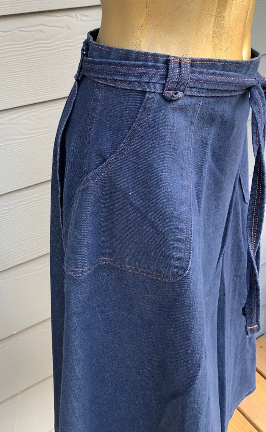 Vintage 70s/80s Denim Wrap Skirt By L'abeille by Beeline Fashions ...