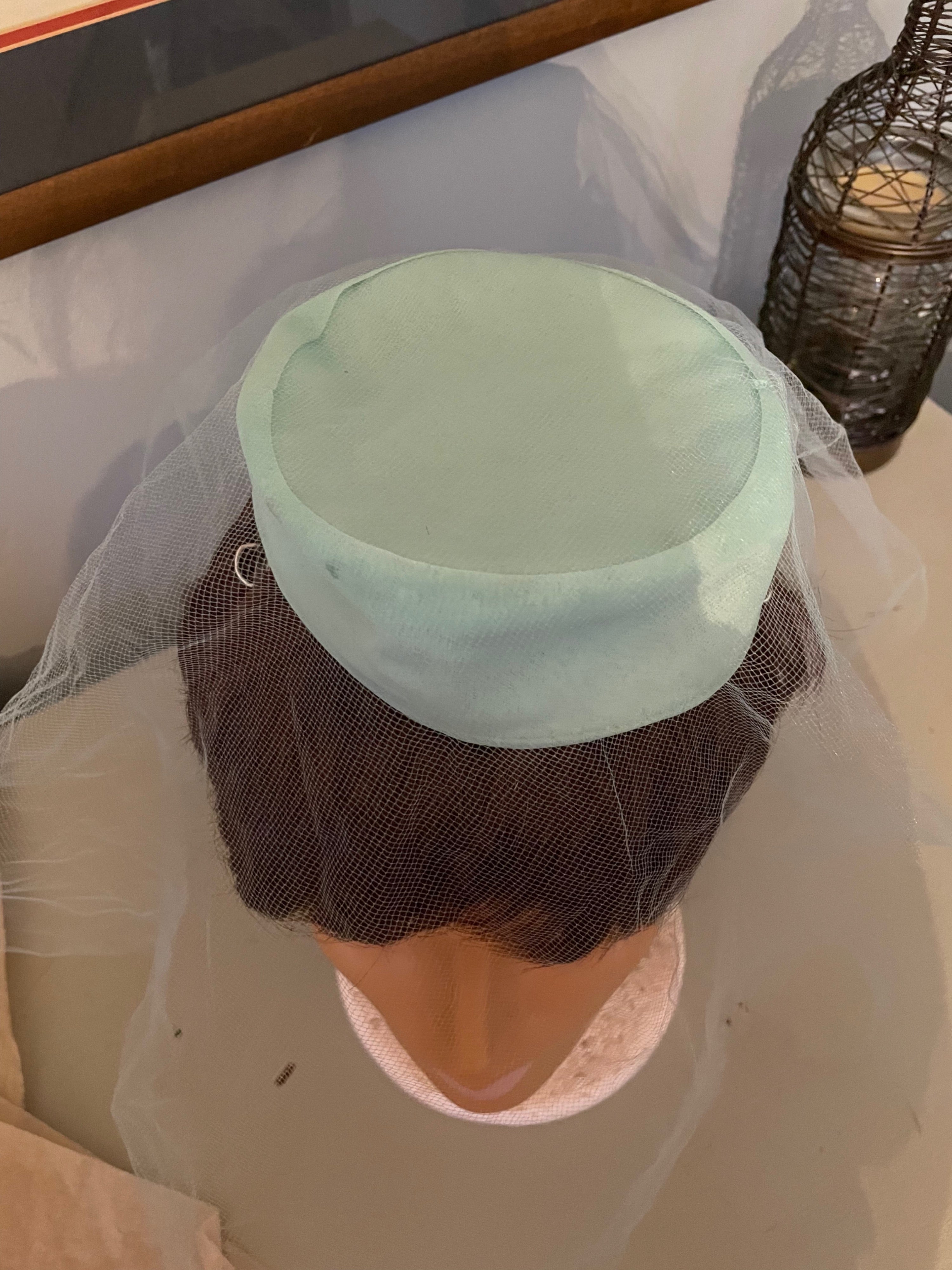 Vintage 60’s Blue Pillbox Hat Veil | Shop THRILLING