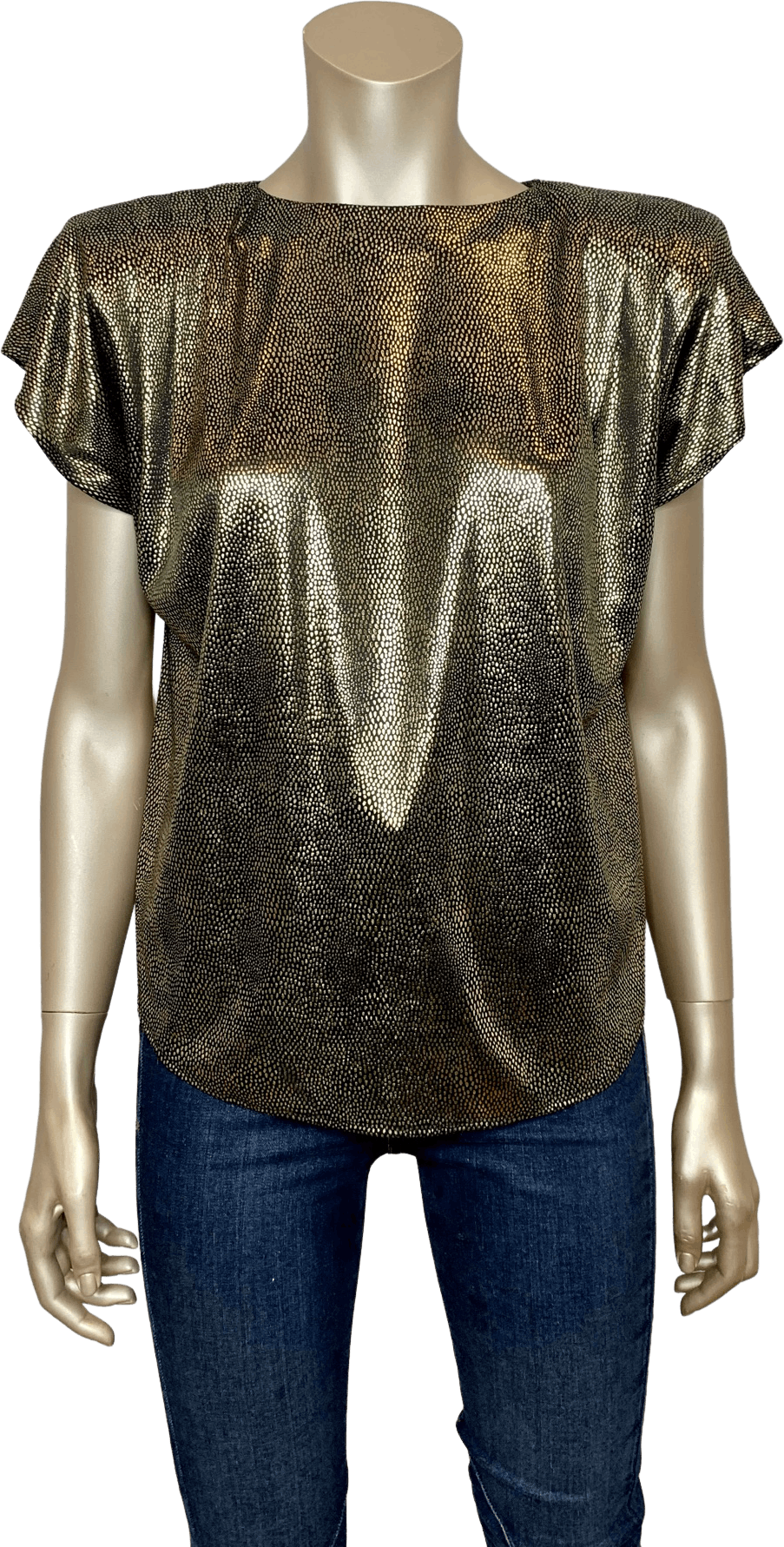 Vintage 80's Solid Gold Disco Top with Shoulder Pads | Shop THRILLING