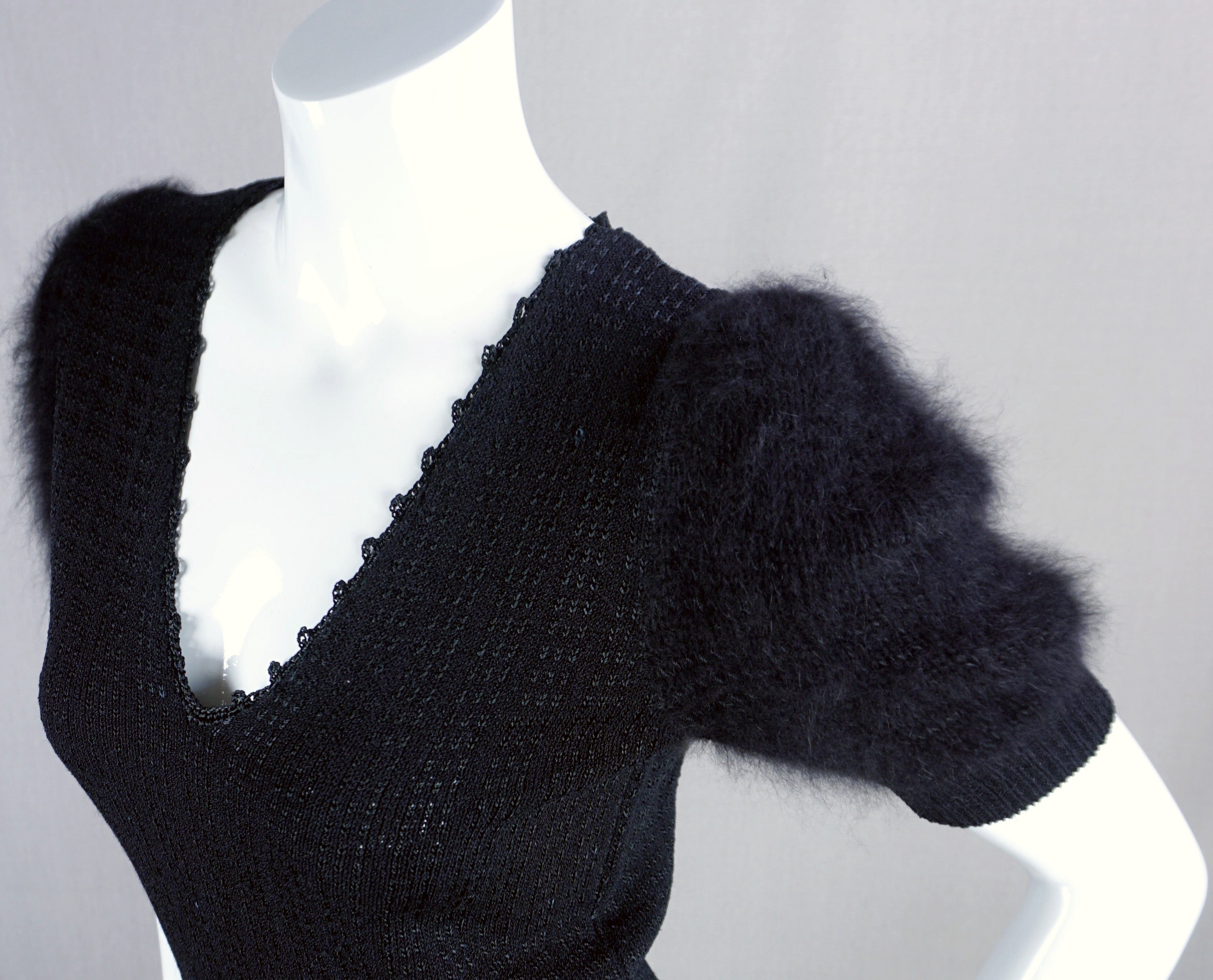 Vintage 80s Black Acrylic Sweater Knit Skirt And Top By Richtone | Shop ...