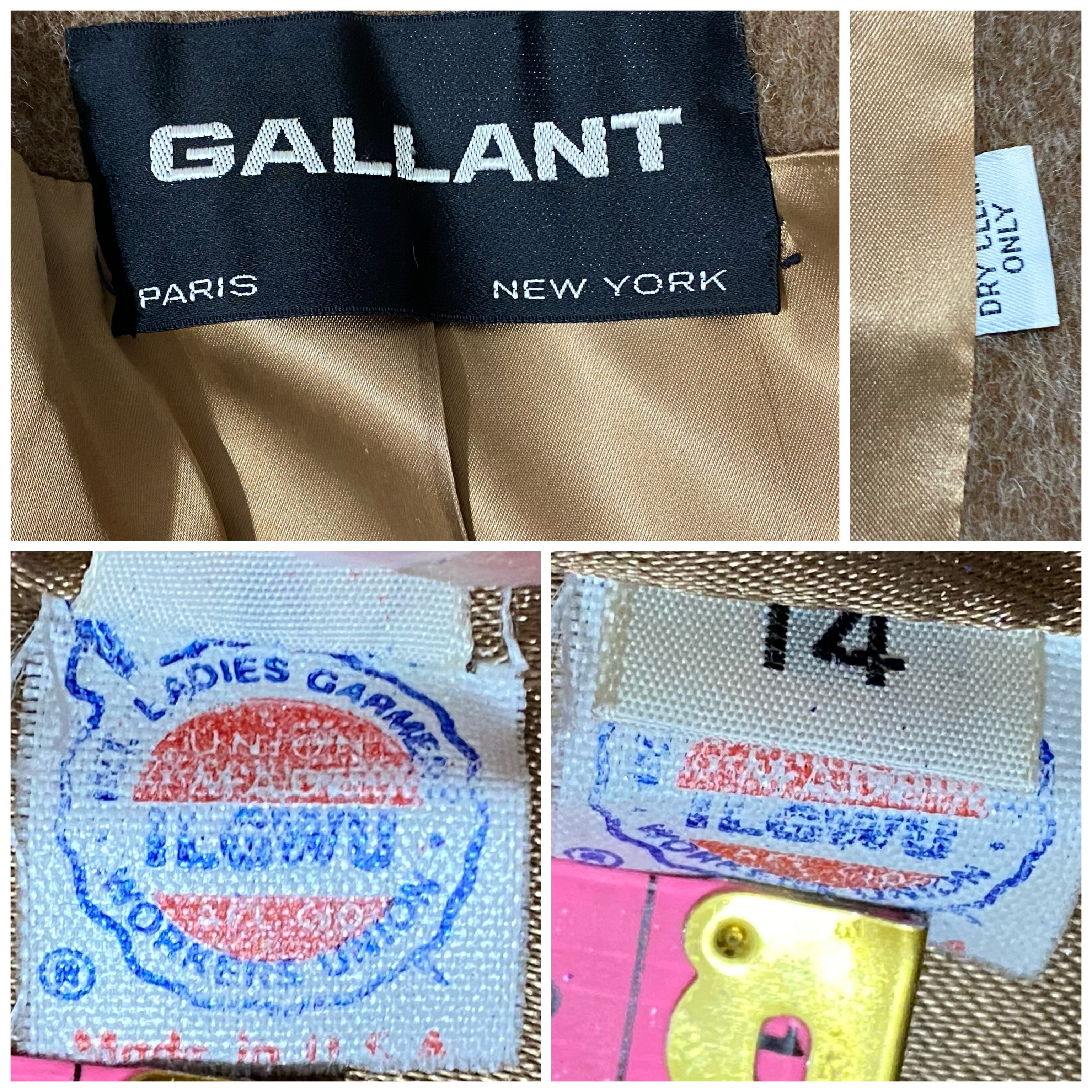 Vintage 80s/90s Wool Tan Overcoat Sz 14 Union Label Usa By Gallant ...