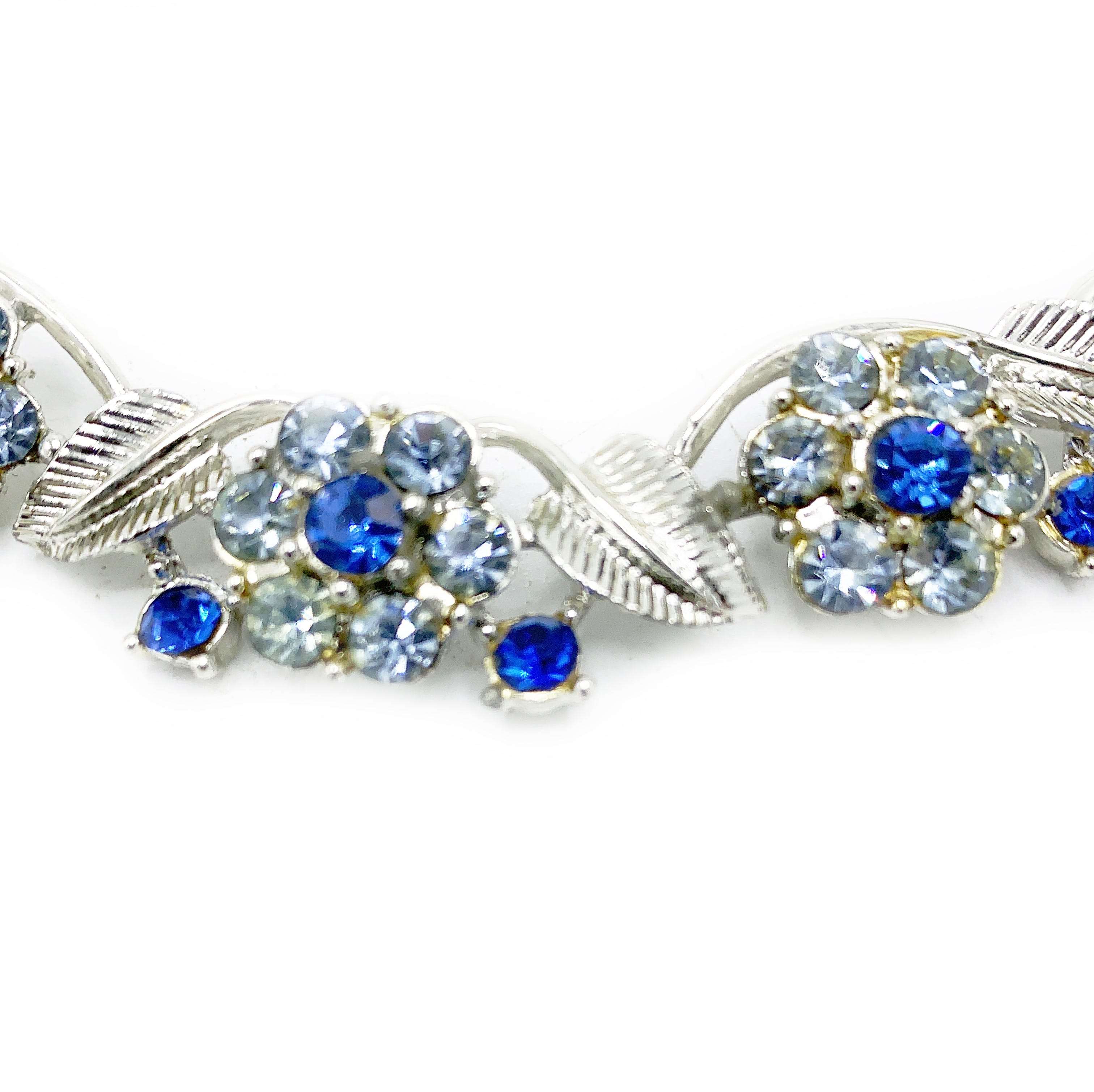 Vintage 60’s Mid-Century Floral Blue Rhinestone Choker | Shop THRILLING