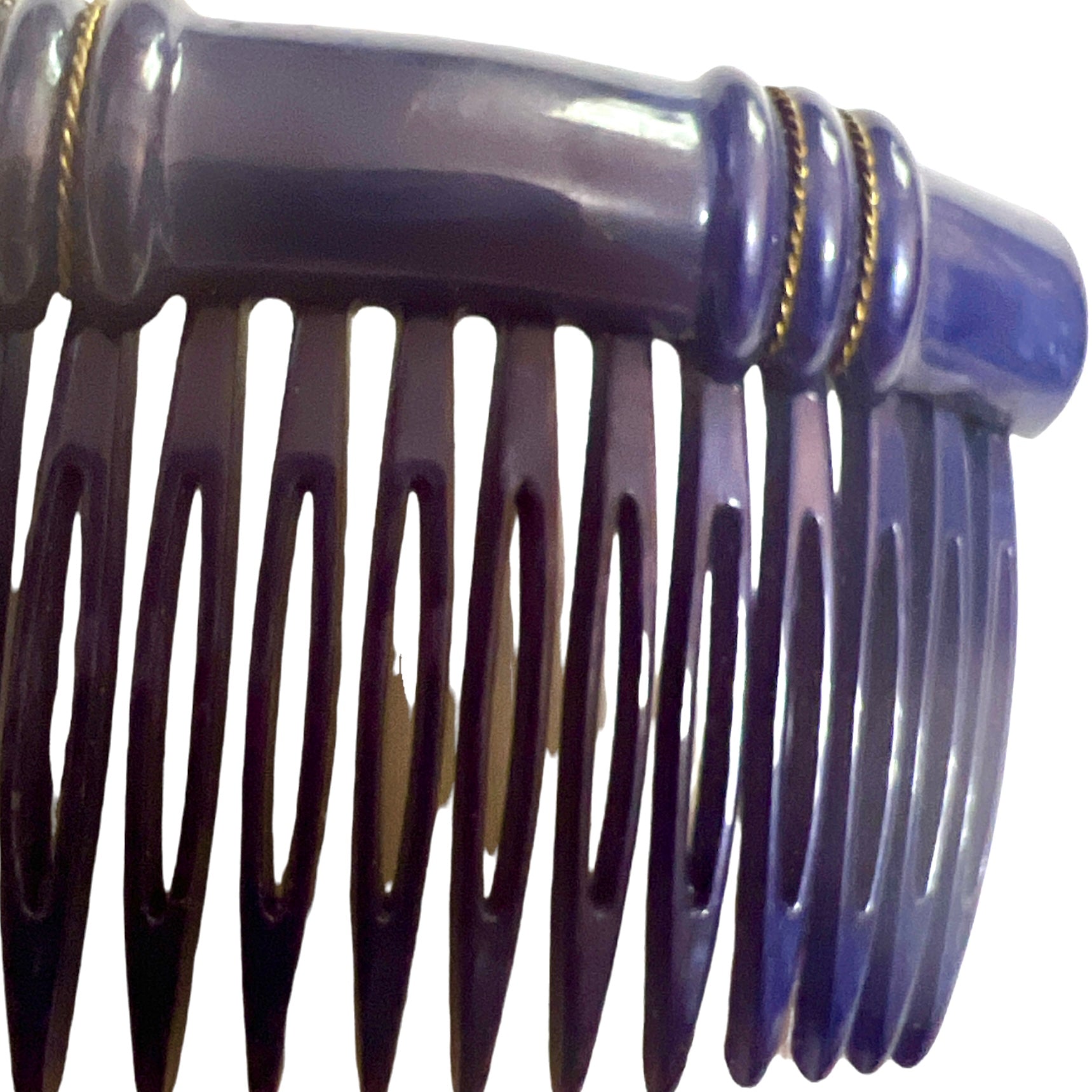 Vintage 80s Blue And Gold Hair Comb Made In France, Deadstock By ...