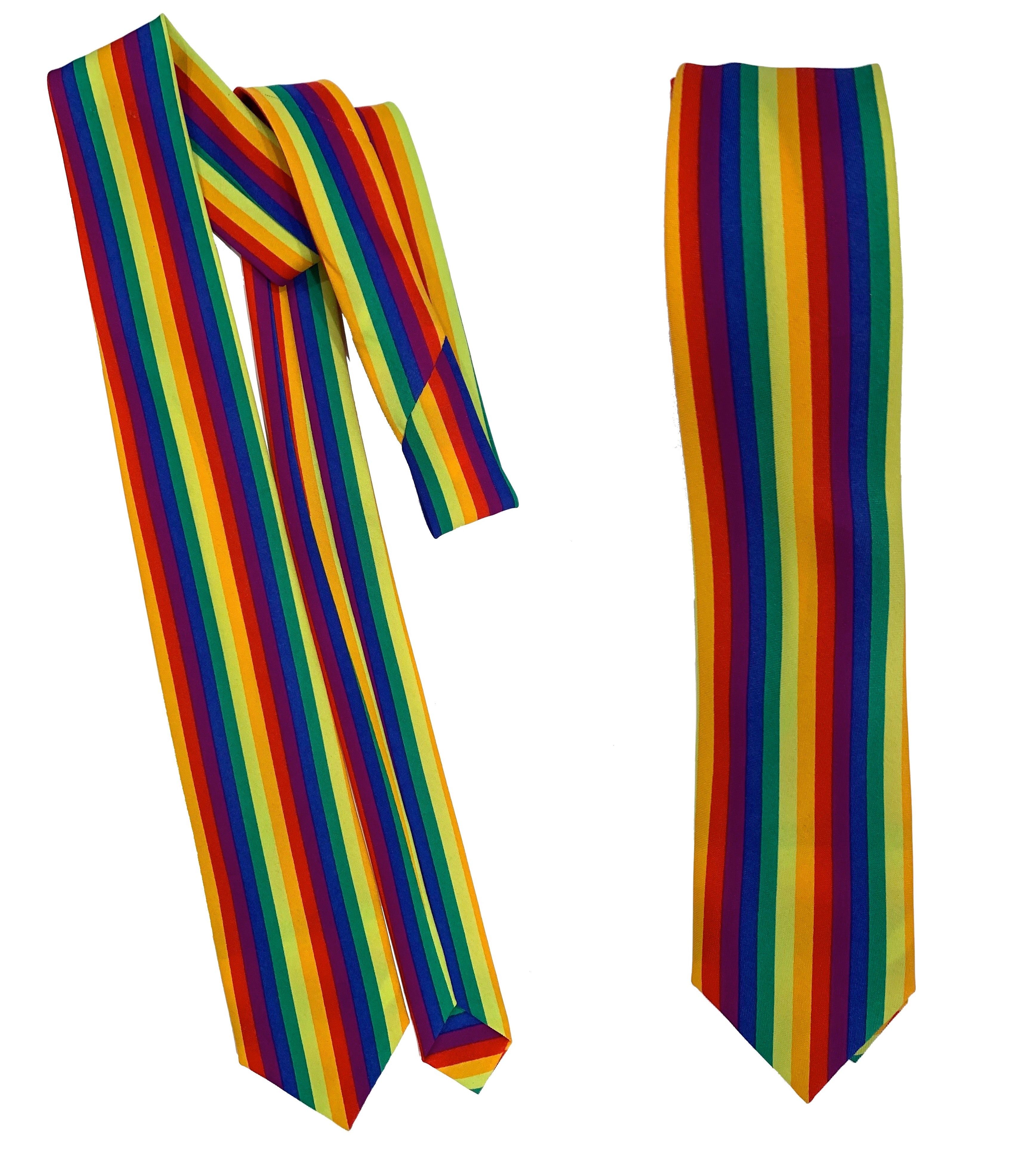 Vintage 80s/90s Rainbow Necktie Colorful Narrow Striped Tie | Shop ...