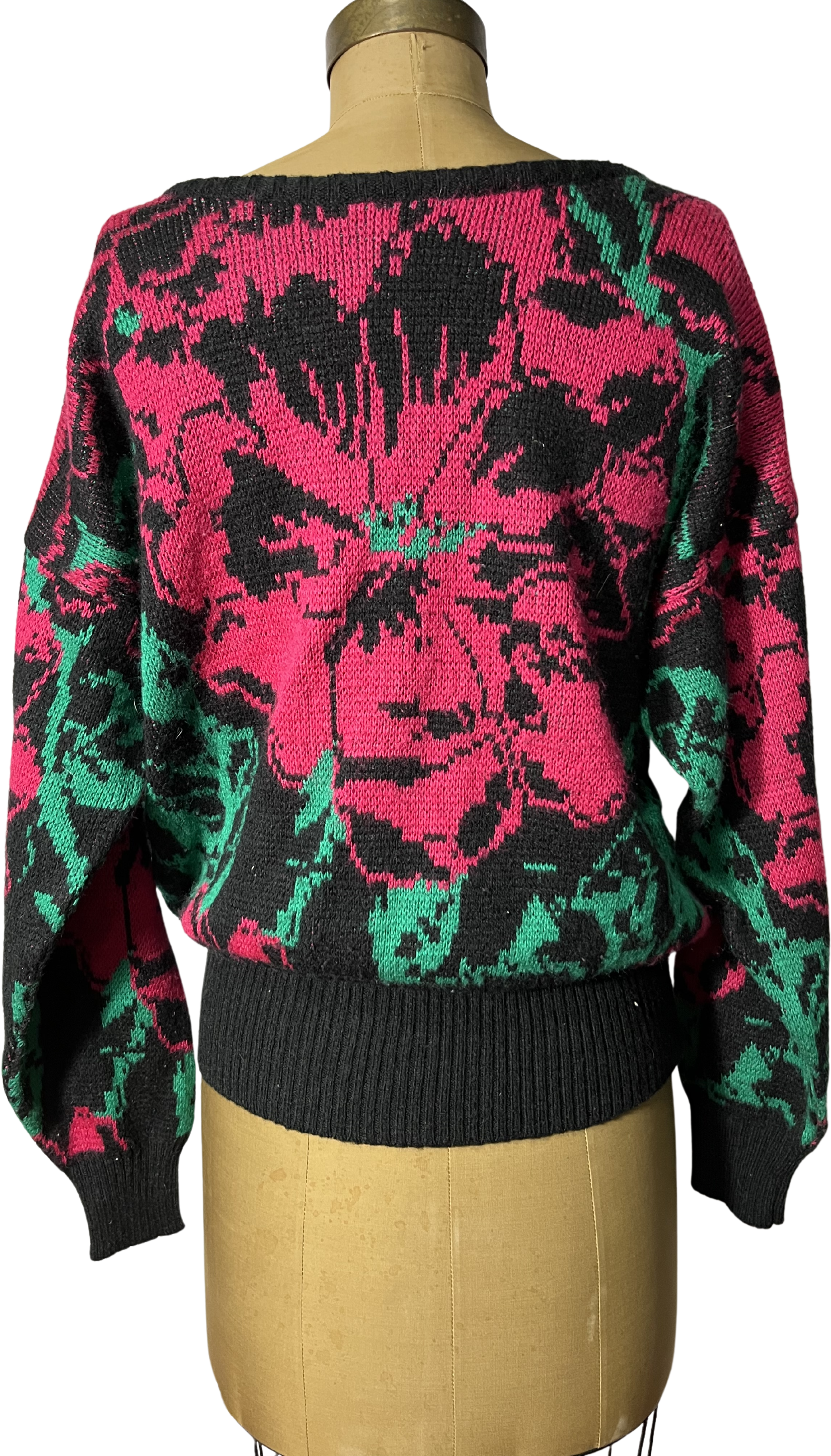 Vintage 80s Giant Pop Art Flower Pull Over Sweater By Directions | Shop ...