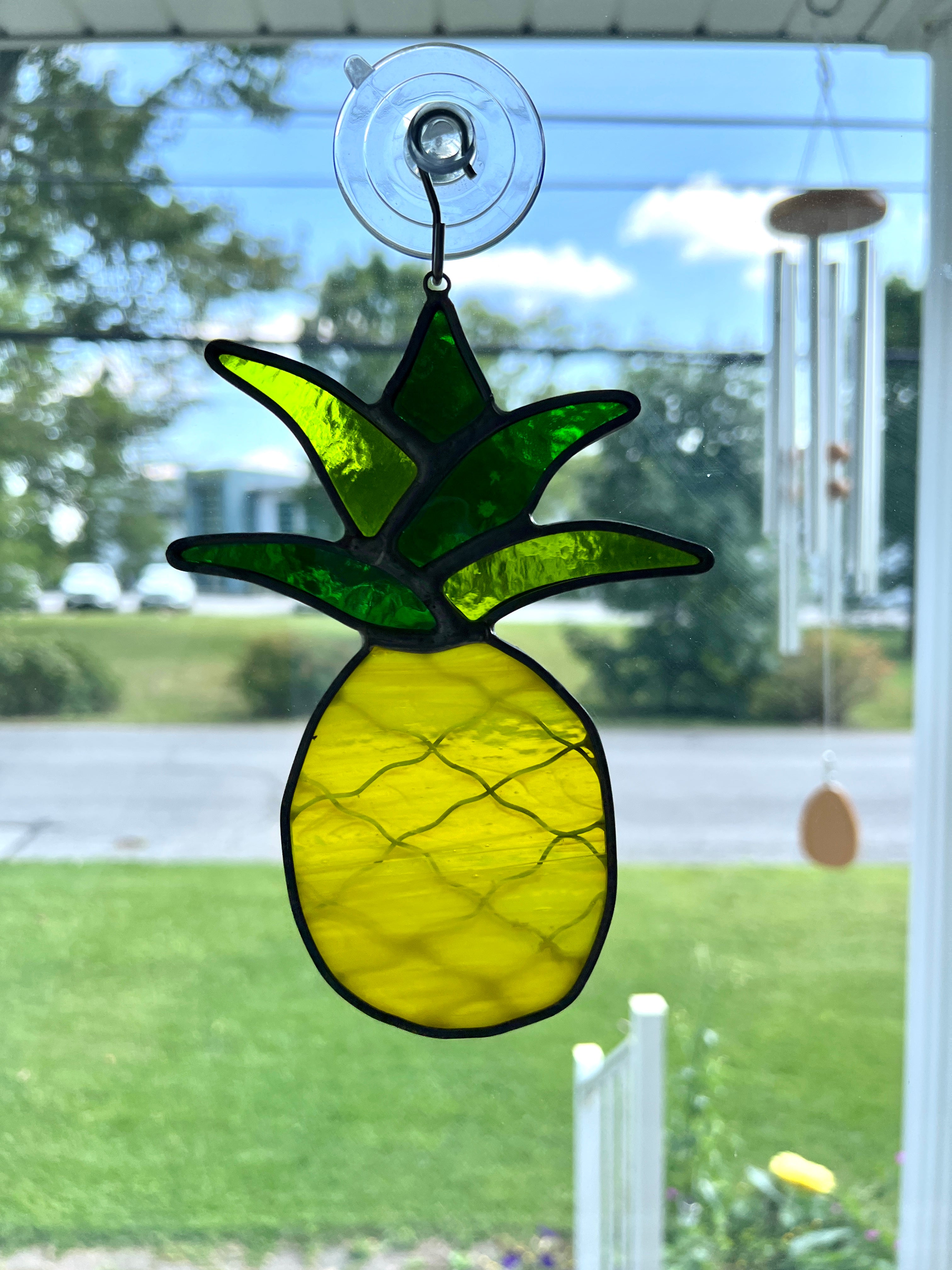 Vintage 70s Stained Glass Suncatcher Pineapple Window Decor | Shop ...