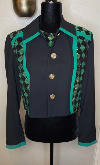 Vintage 90s Designer Top And Cropped Blazer Checkered Set By Howard ...