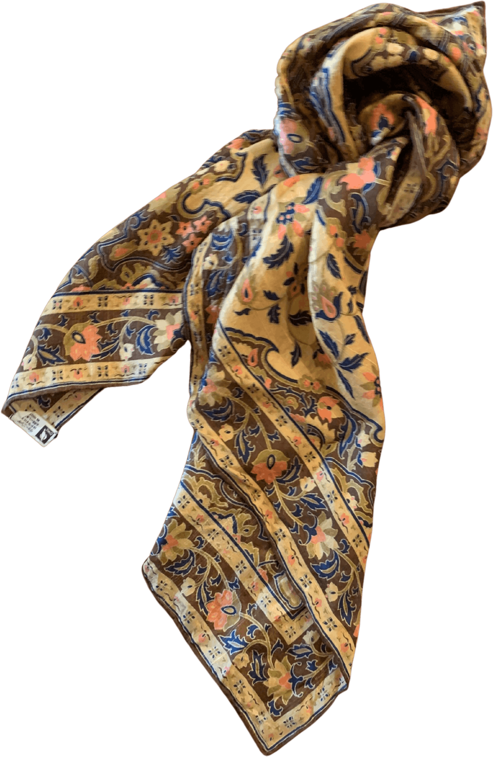 Vintage 80's Golden Paisley Silk Scarf | Shop THRILLING