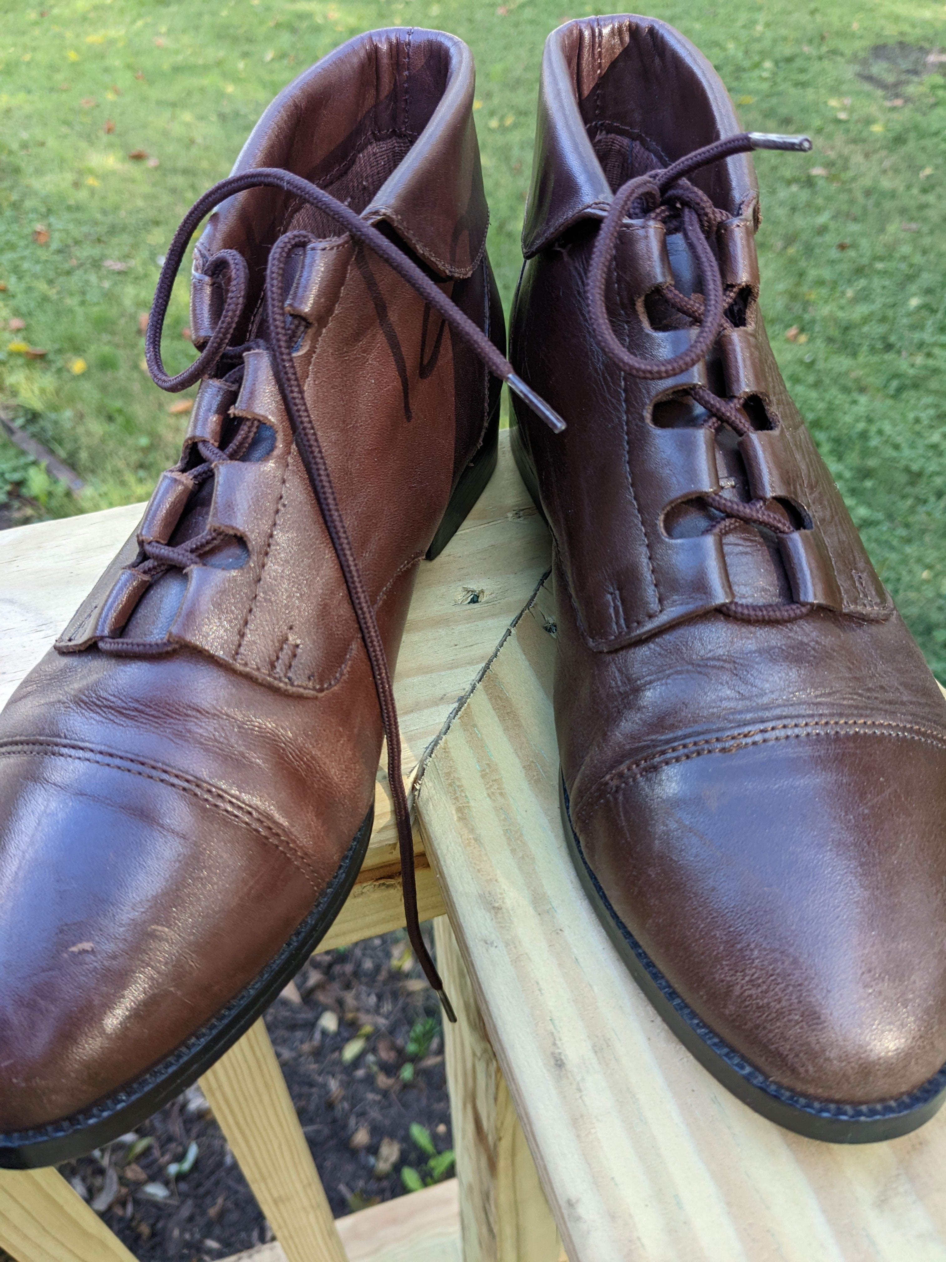 Vintage 90s Brown Leather Lace Up Ankle Boots By Prima Royale | Shop ...