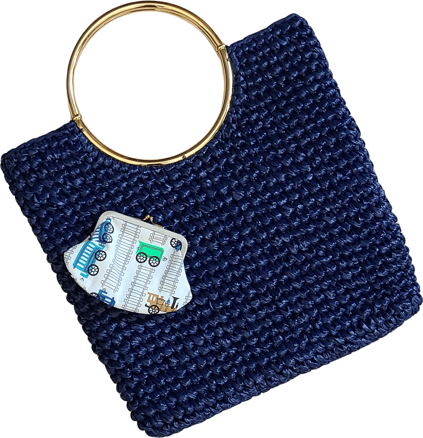 Vintage 60's Navy Blue Crochet Straw Bag by Morris Moskowitz | Shop ...