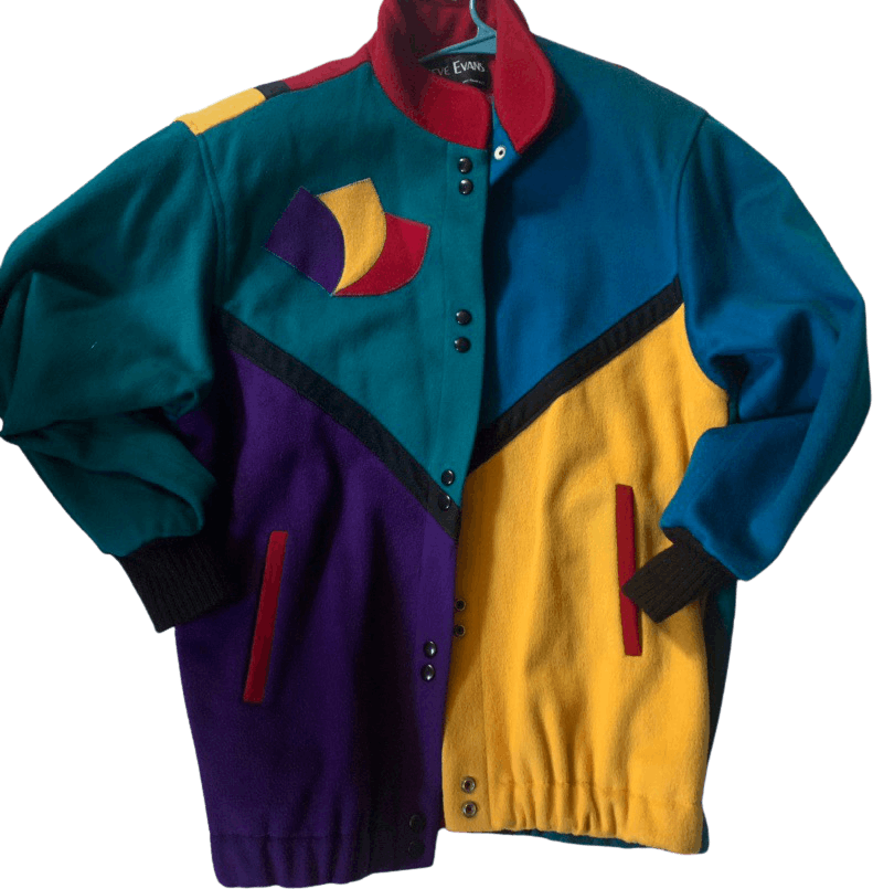 Vintage Wool Colorblock Pinwheel Coat by Steve Evans | Shop THRILLING