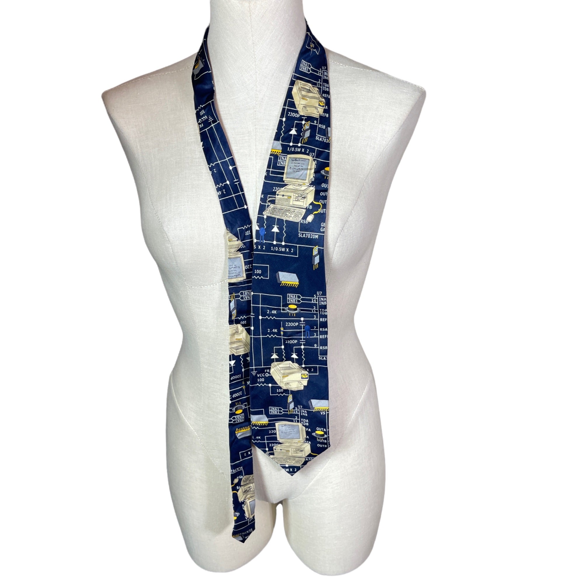 Vintage 90s Computer And Printer Print Men's Tie By Giorgio Armani ...