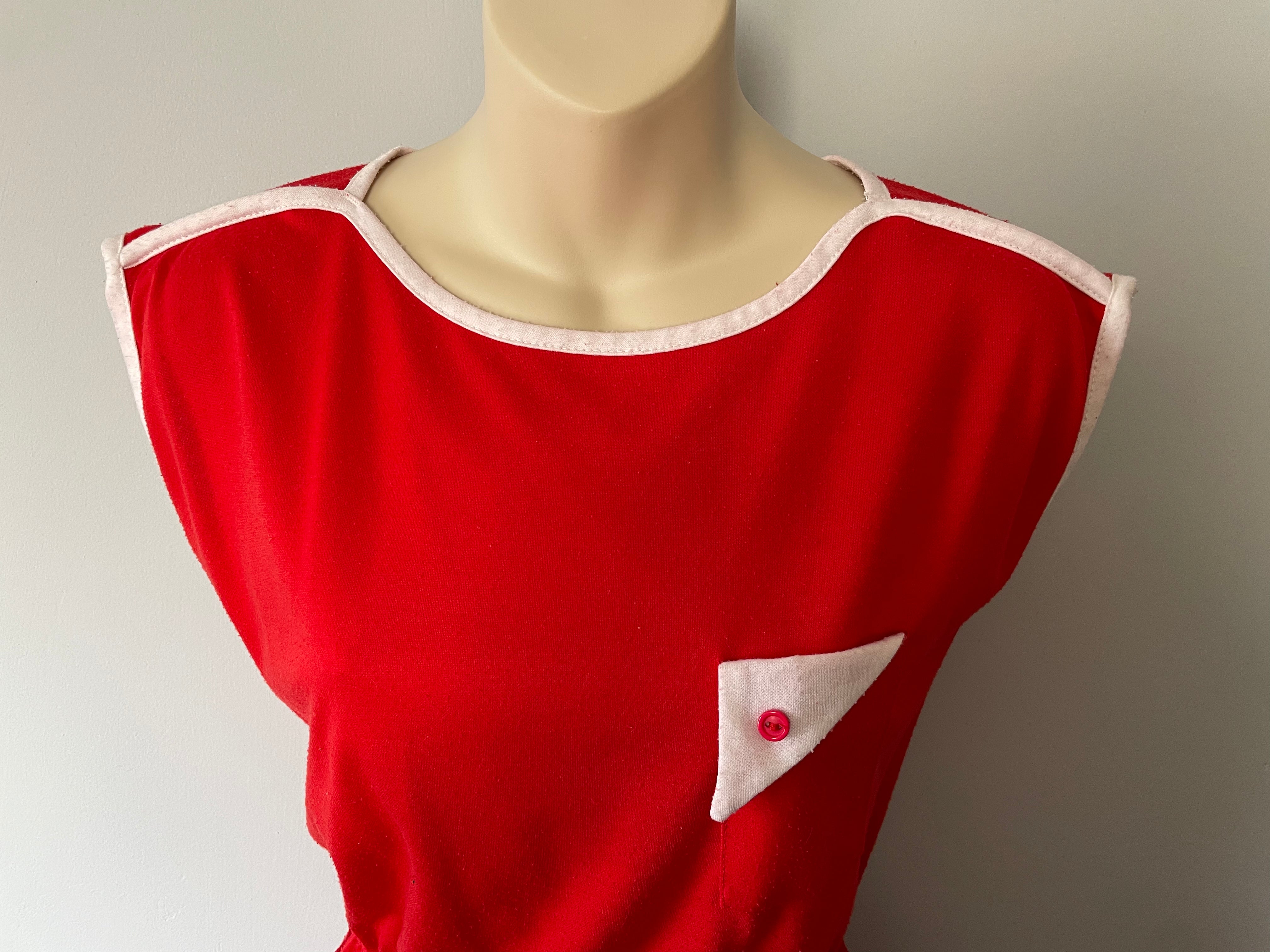 Vintage 70s Red Jersey Knit Dress By Timely Trends | Shop THRILLING