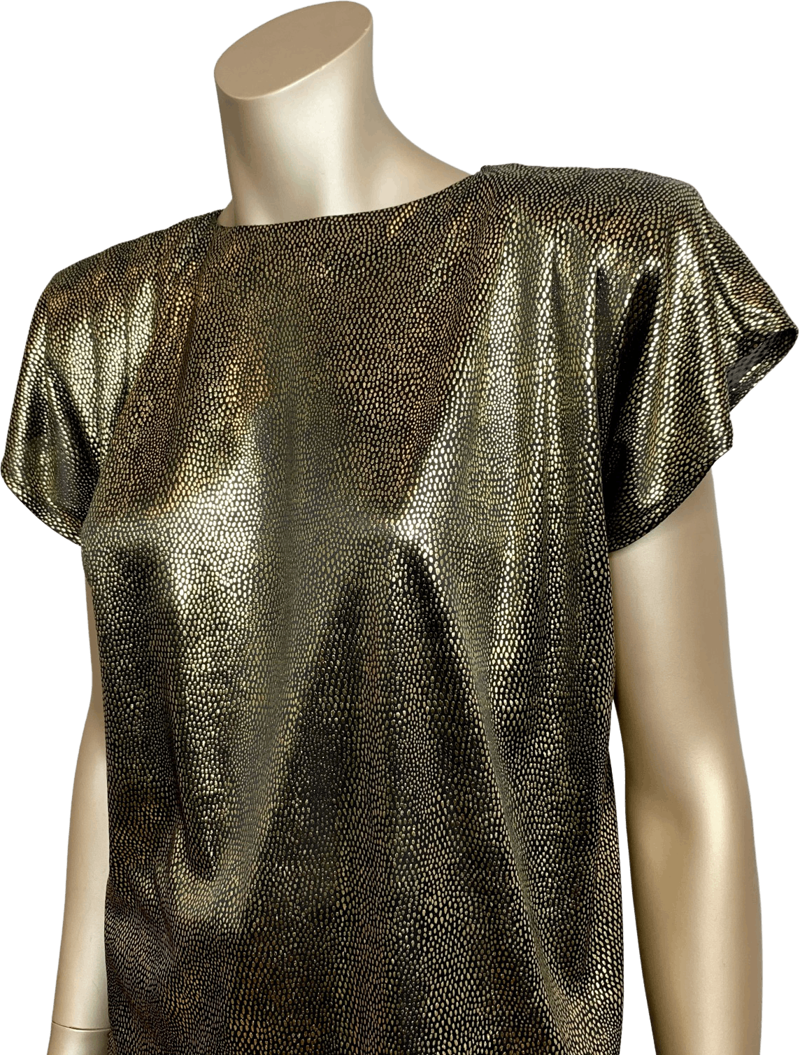 Vintage 80's Solid Gold Disco Top with Shoulder Pads | Shop THRILLING
