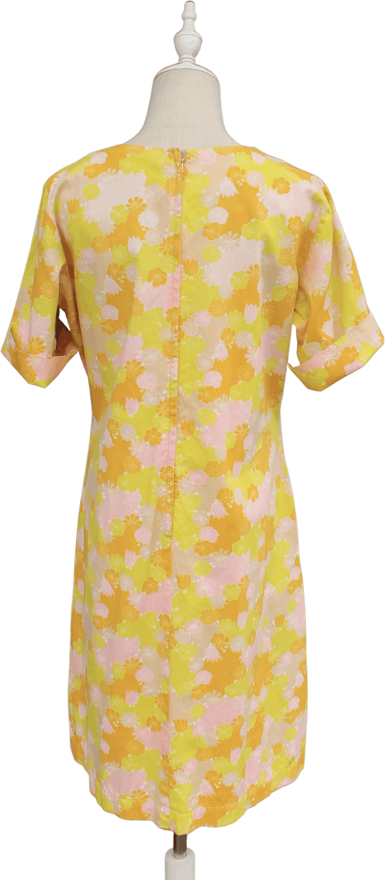 Vintage 60’s Flower Print Shift Dress with Pleated Bottom by Miss Smith ...