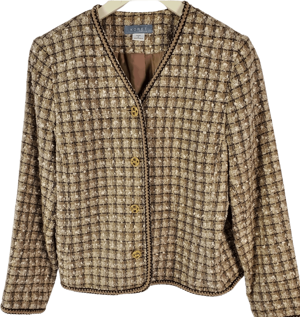 Vintage 90's Classy Long Sleeve Tweed Jacket by Koret | Shop THRILLING