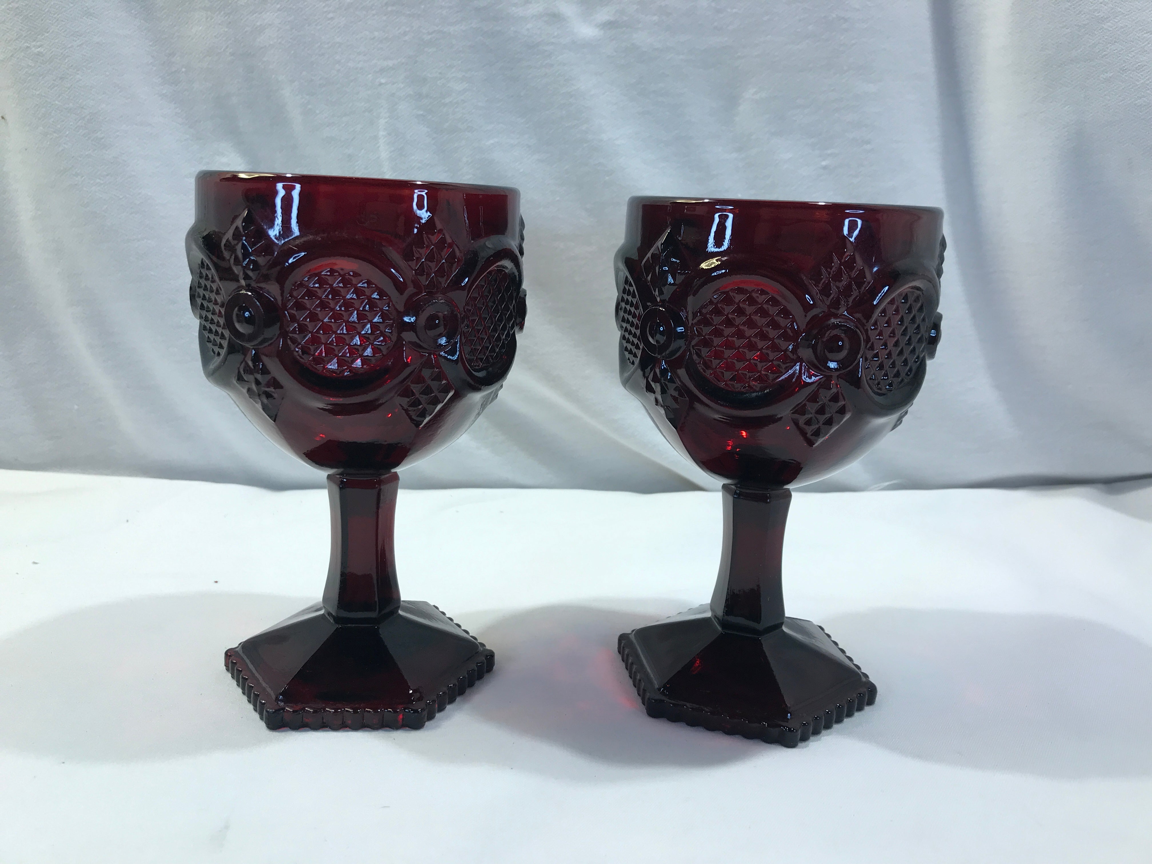 Vintage 70s Ruby Red Cape Cod Goblet Set By Avon | Shop THRILLING