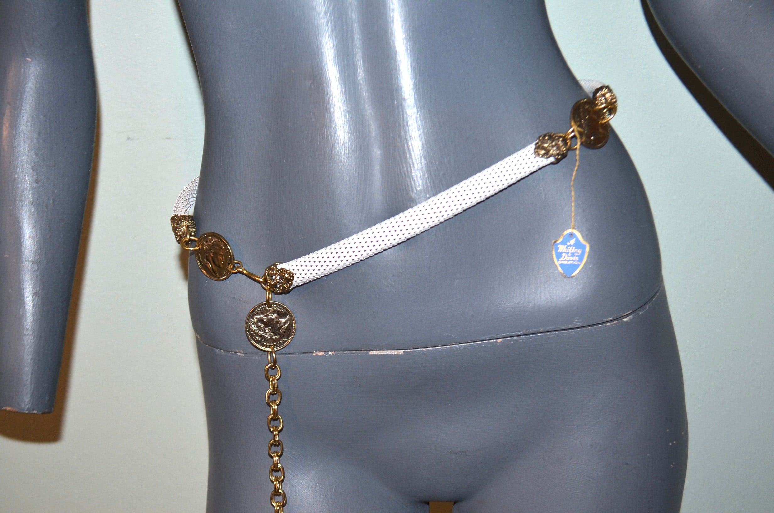 Vintage 70s White Mesh Chain Belt With Coins Day Or Evening | Shop ...