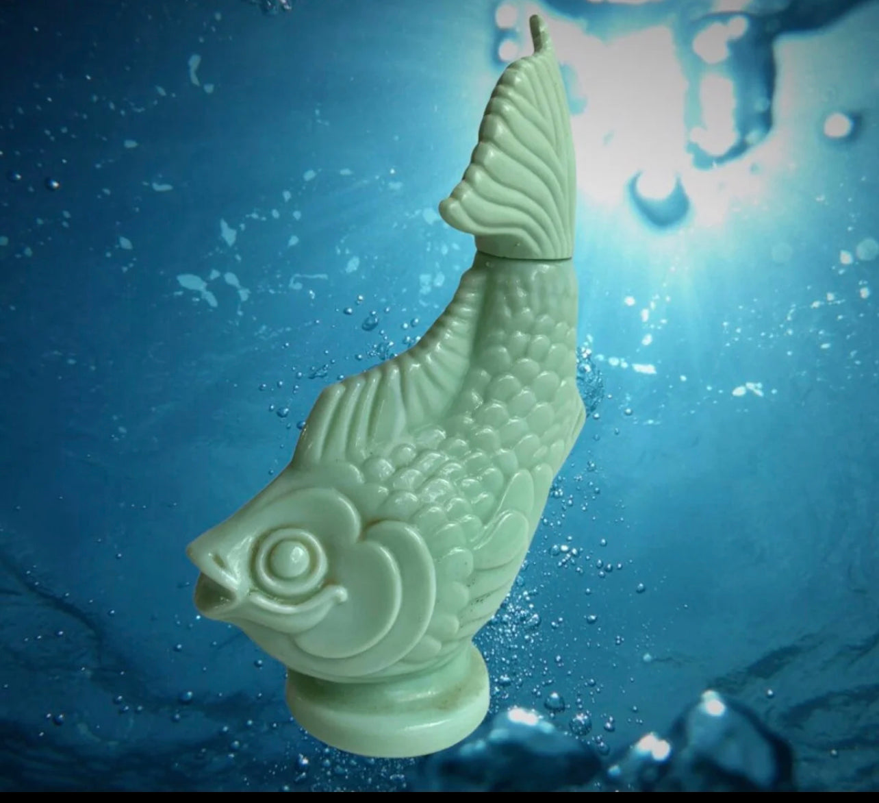 Vintage 70s Jadeite Koi Fish Perfume Bottle By Avon | Shop THRILLING