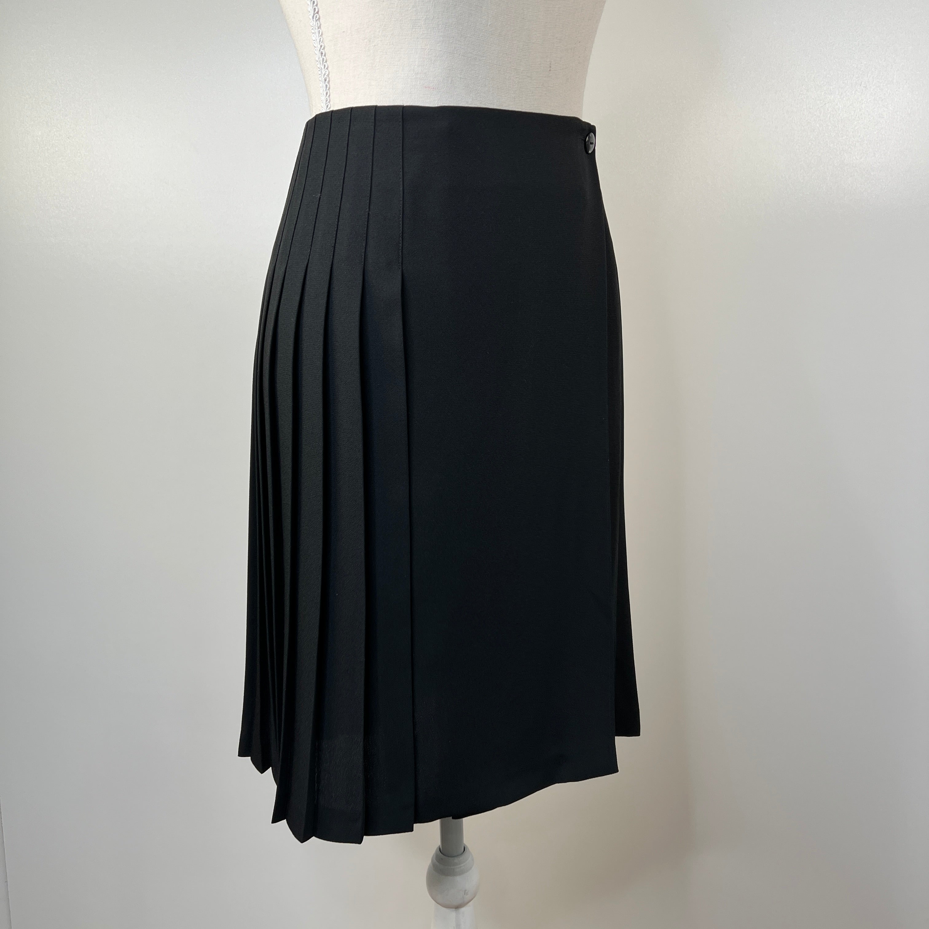 Vintage 90s/00s Pleated Wrap Skirt Black Gloomcore School Girl By The ...