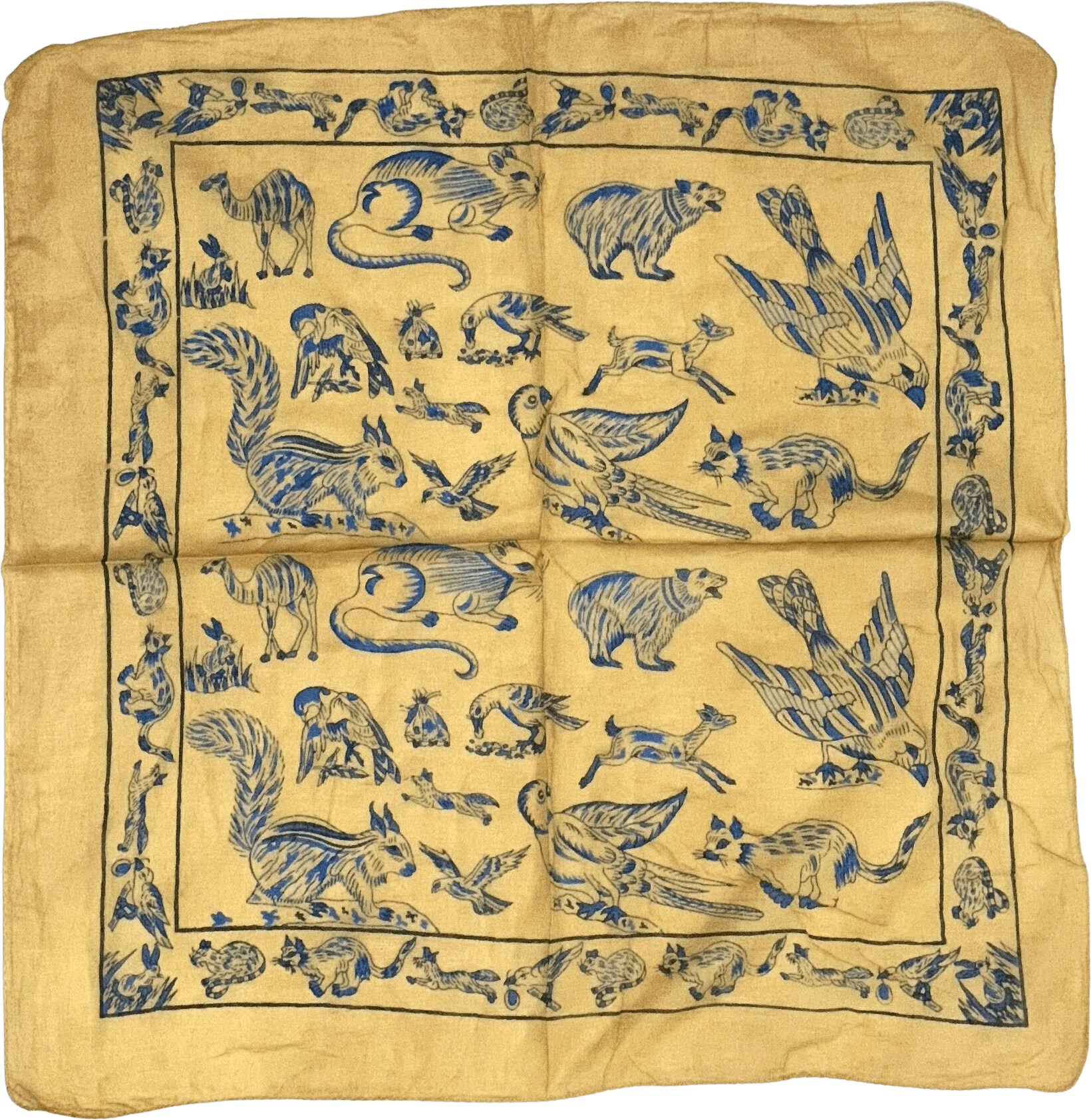 Vintage 70's Yellow Wilderness Patterned Bandana | Shop THRILLING