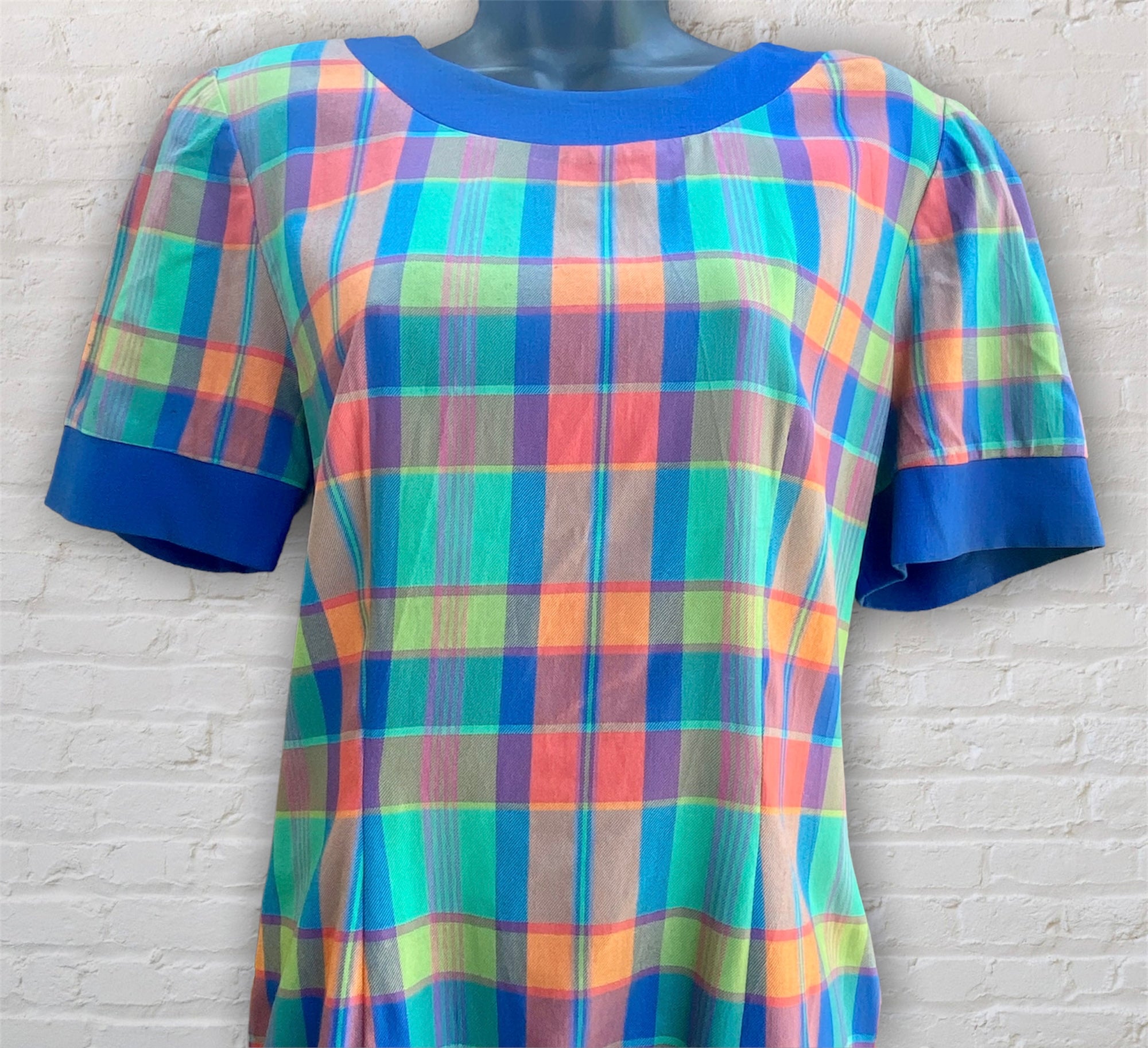 Vintage 80s Plaid Dress By Oberon | Shop THRILLING