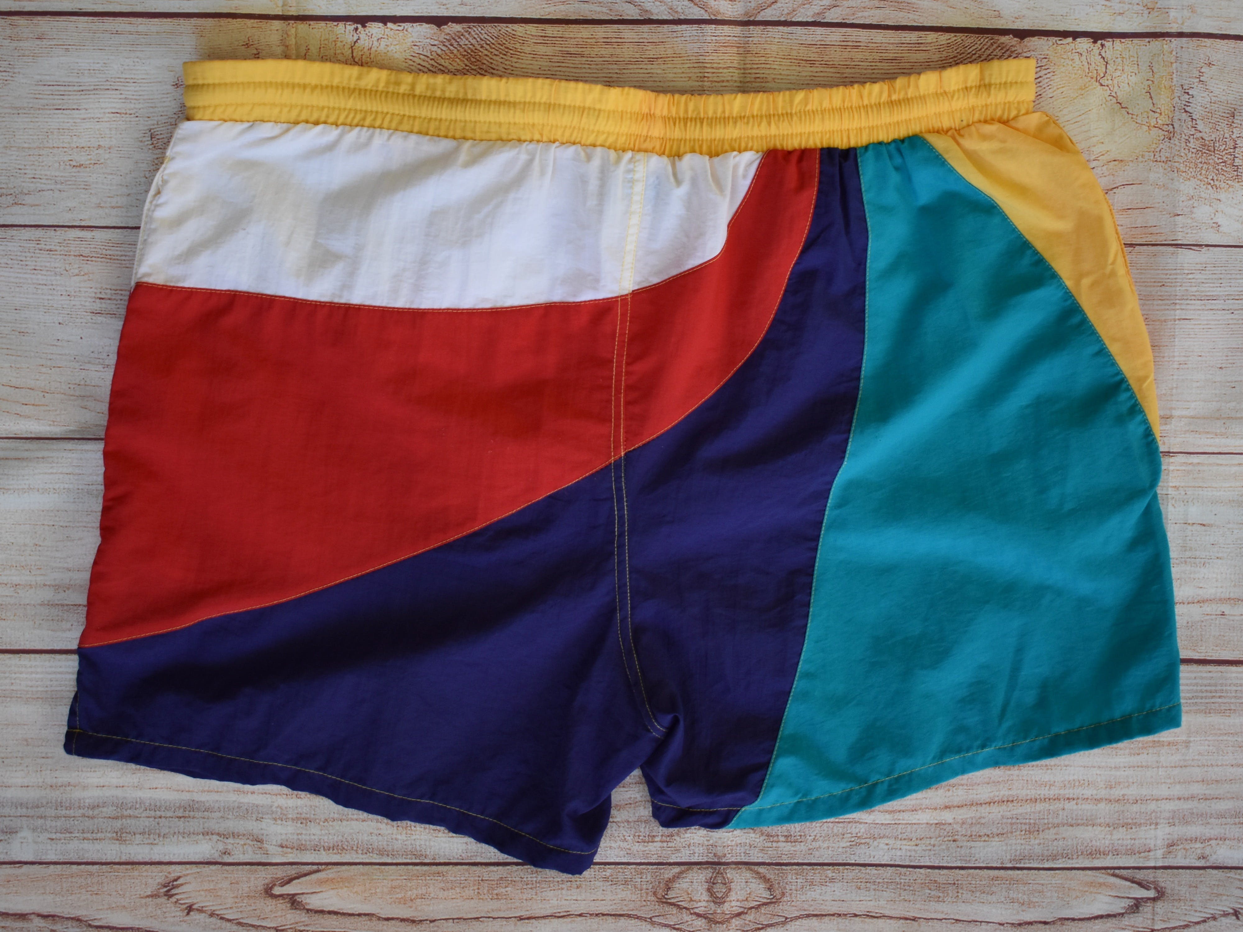 Vintage 90's Color Block Swim Trunks by Athletic Works | Shop THRILLING