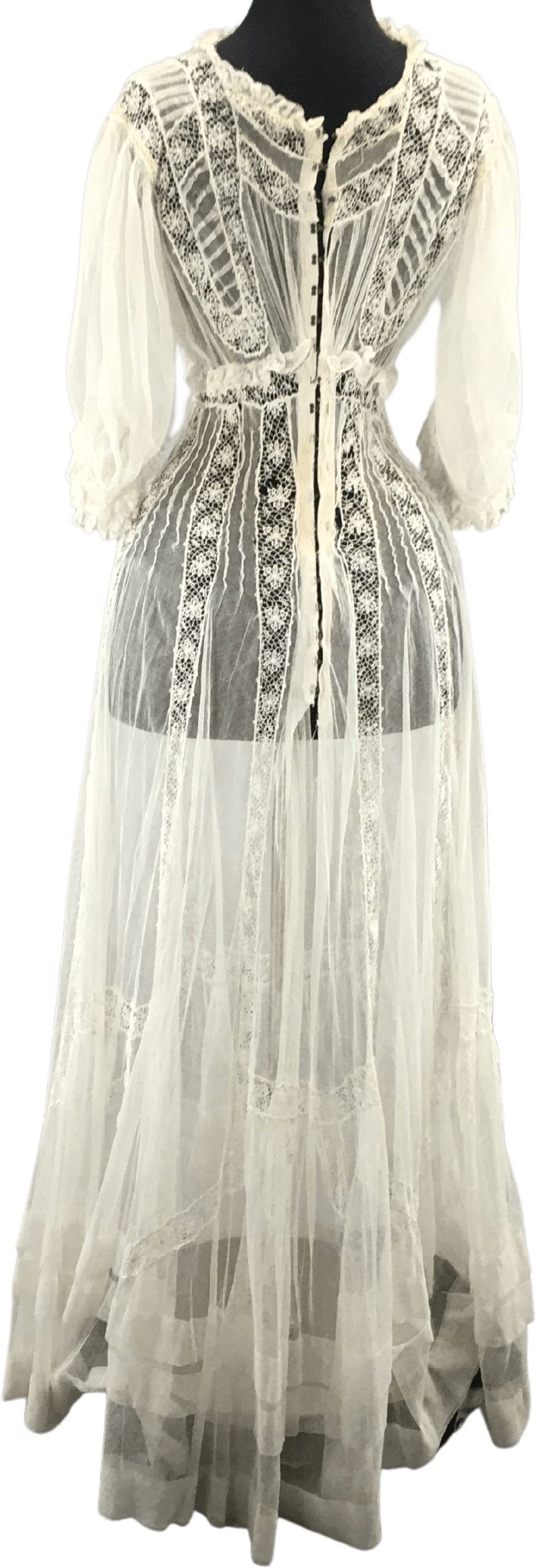 Vintage 00’s Edwardian White Lace And Net Dress Drop Bosom | Shop THRILLING