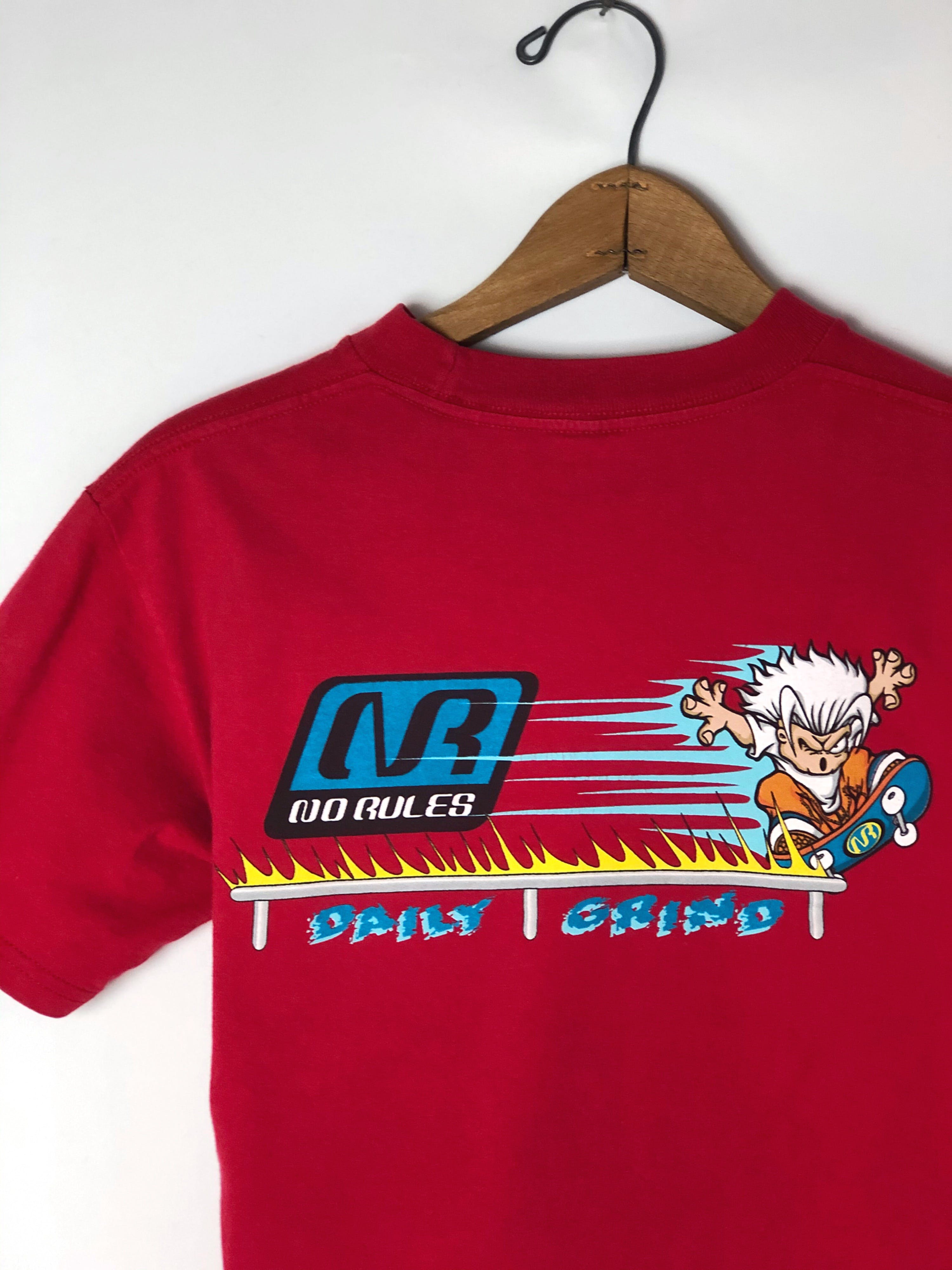 Vintage 90’s No Rules Daily Grind Skater Fire Flames Skateboarder Crop ...