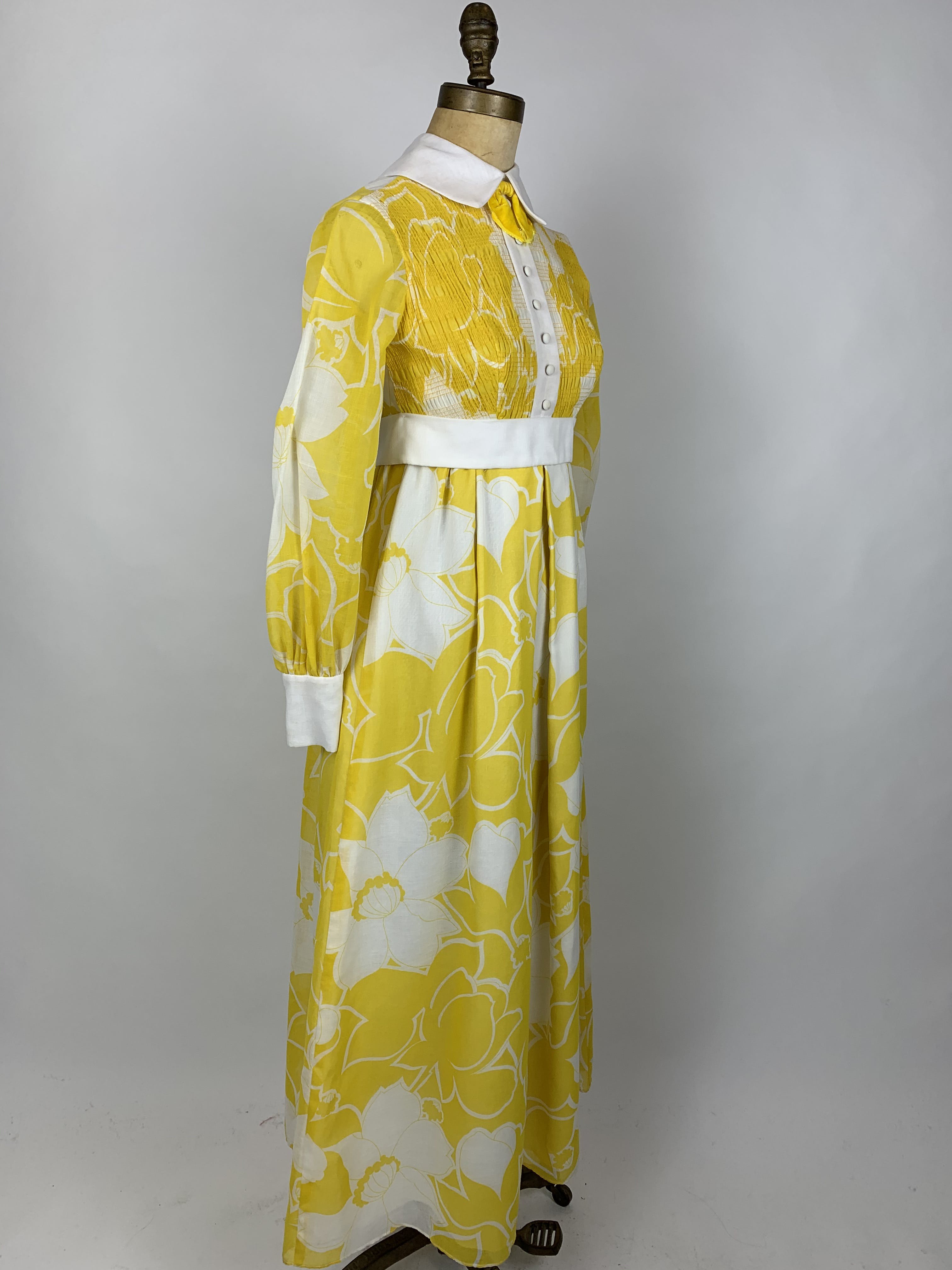 Vintage 70's Yellow Floral Maxi Dress | Shop THRILLING
