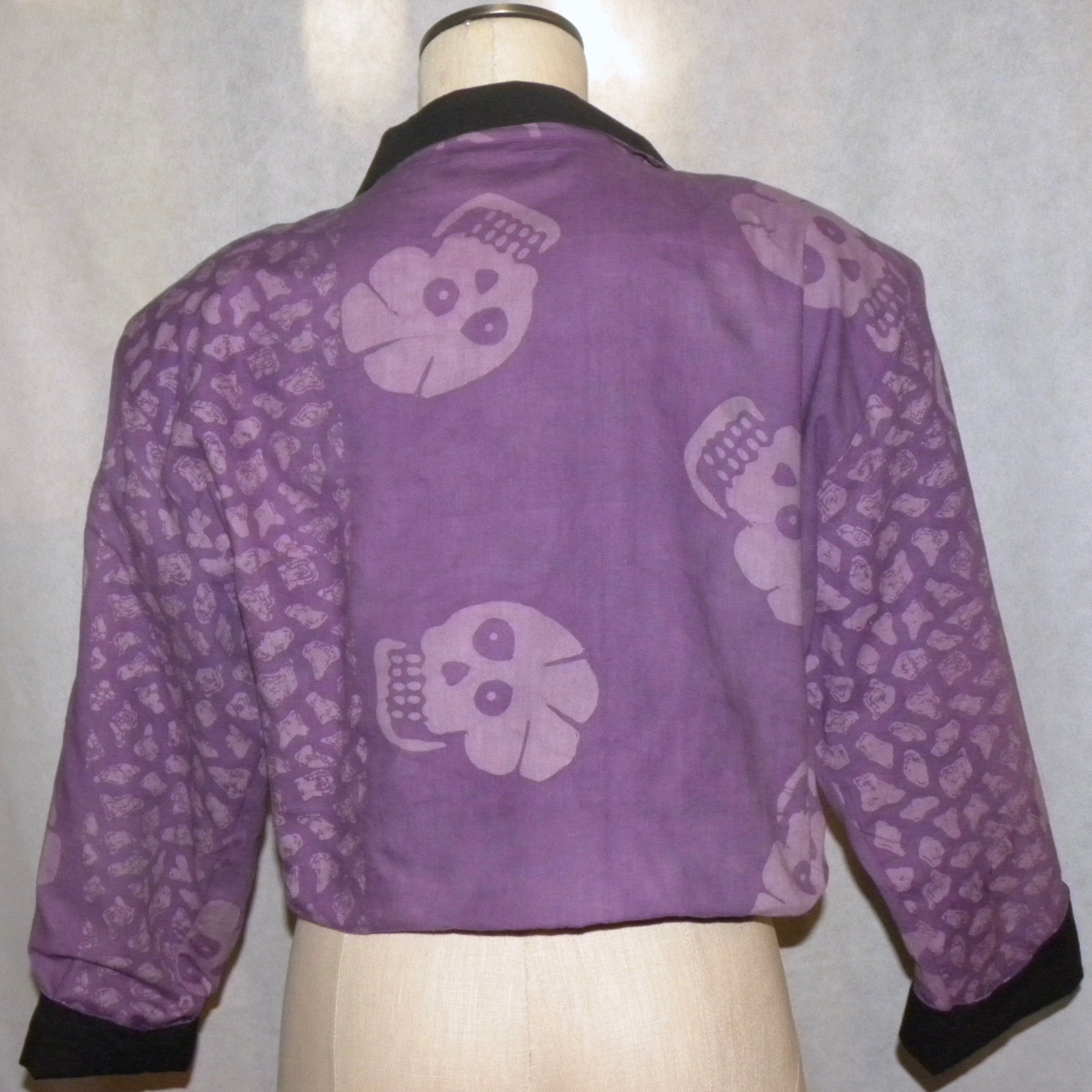 Vintage 80's Batik Cropped Skull Print Tuxedo Jacket | Shop THRILLING