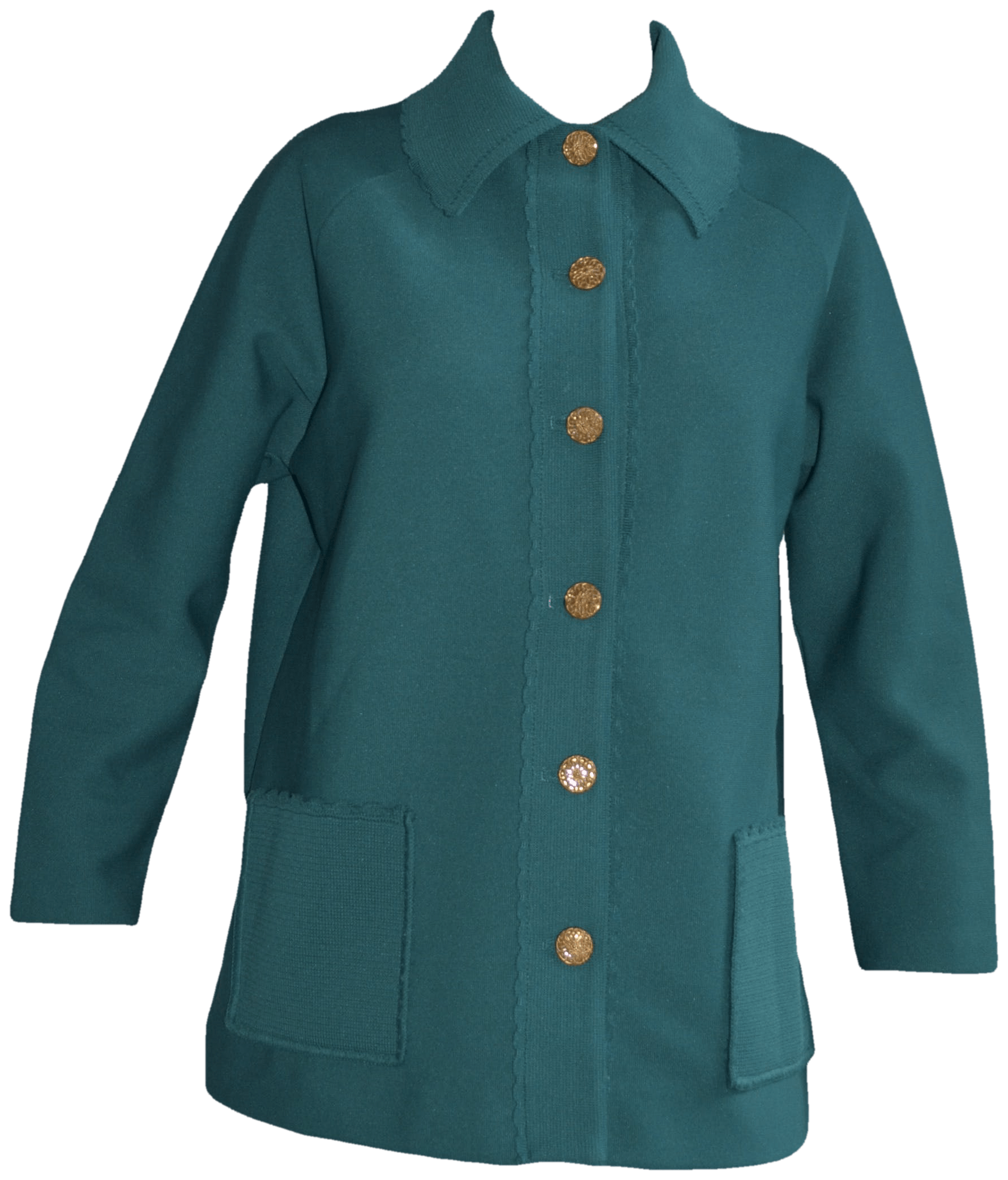 Vintage Scalloped Collared Button Up Jacket by Hedy Knits Of California ...