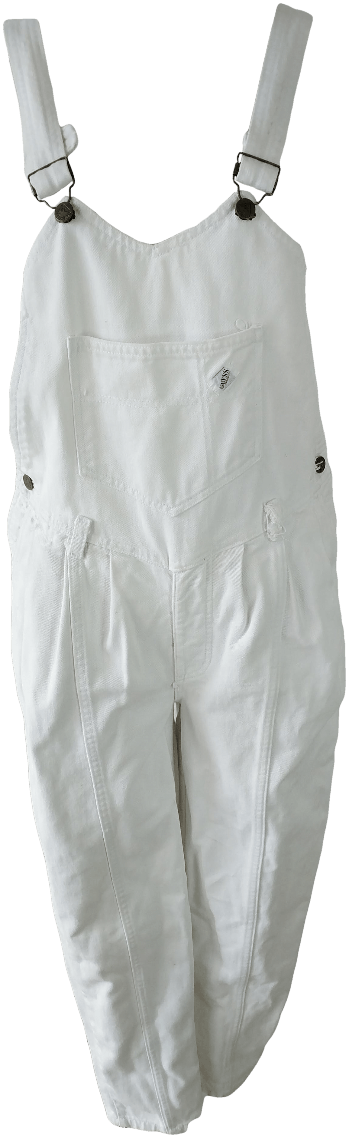 Vintage 80's Guess White Denim Overalls by Guess | Shop THRILLING