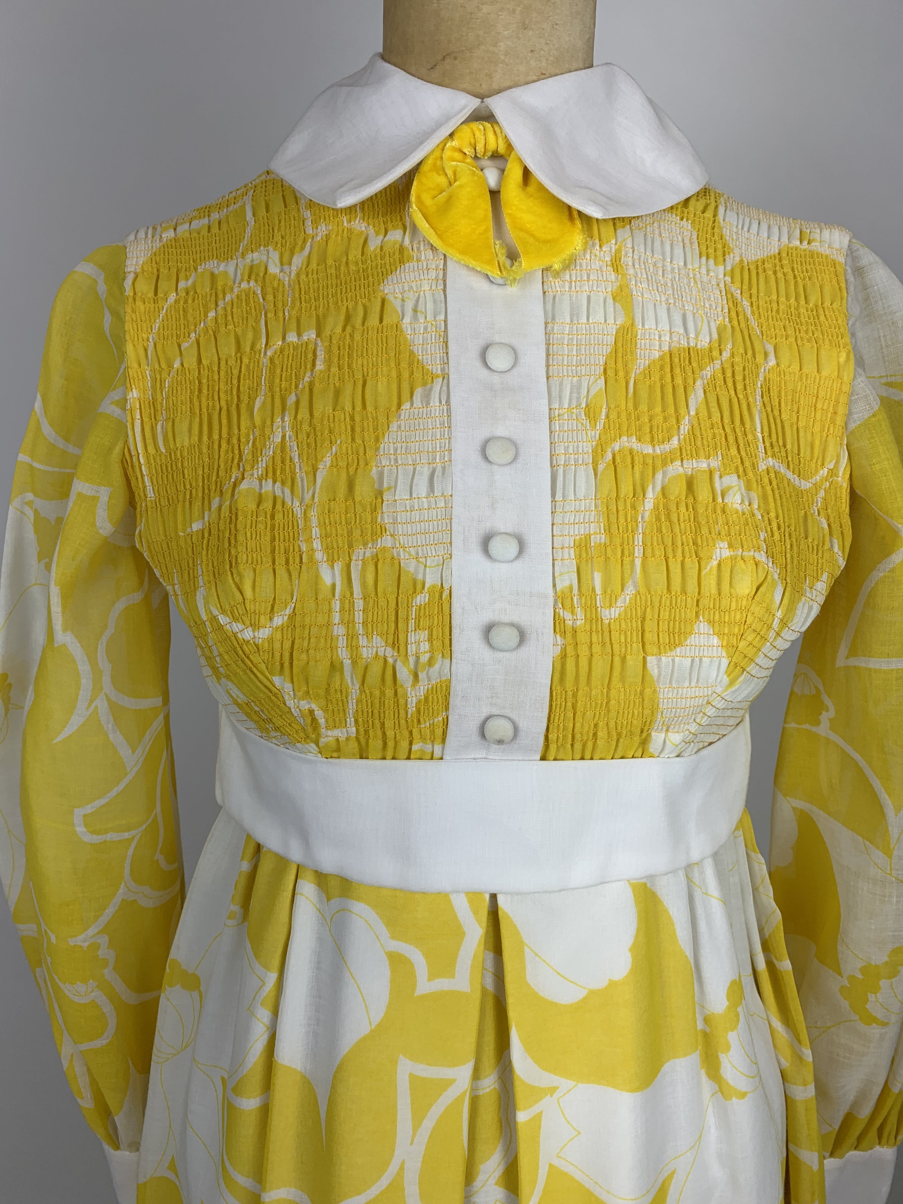 Vintage 70's Yellow Floral Maxi Dress | Shop THRILLING