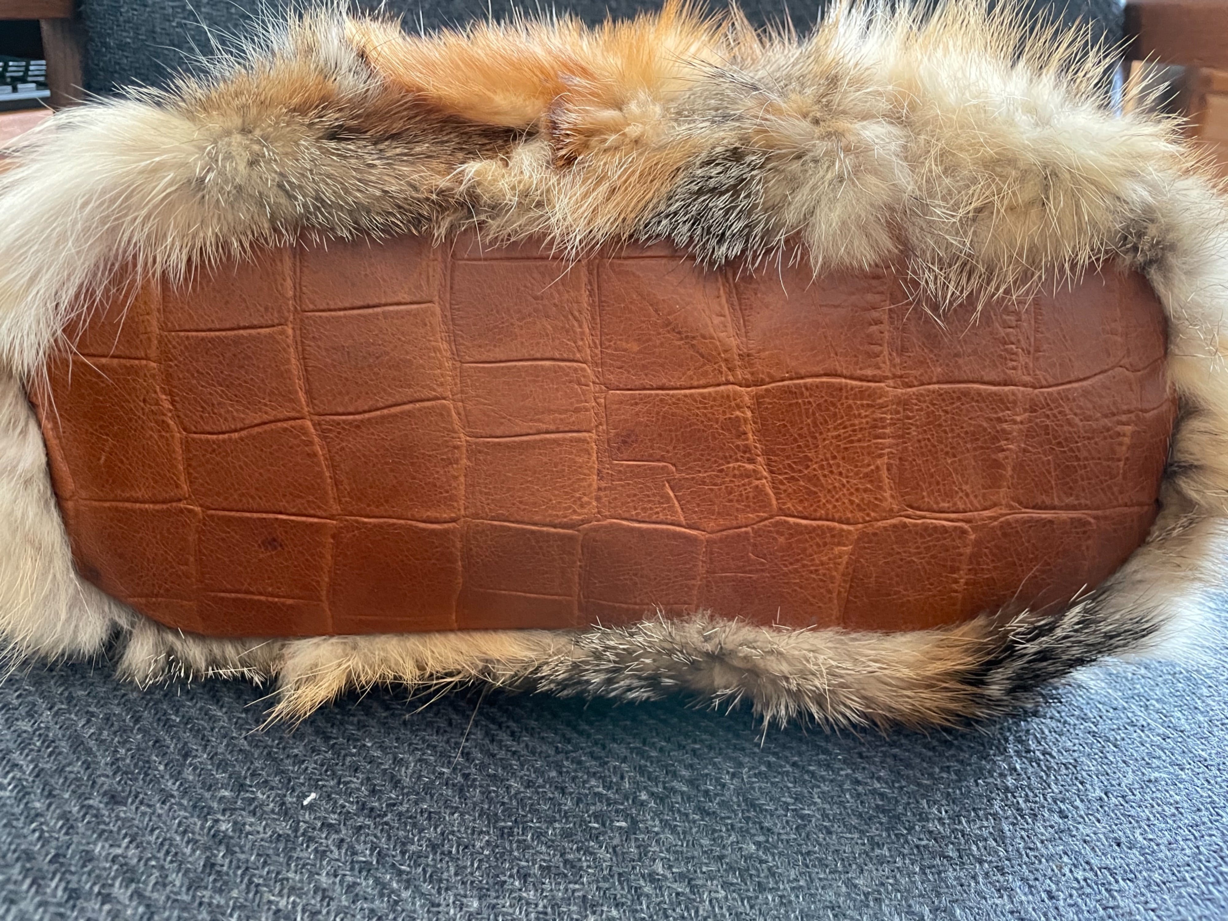 Vintage Rabbit Fur and Leather Italian Handbag by Claudia Firenze ...